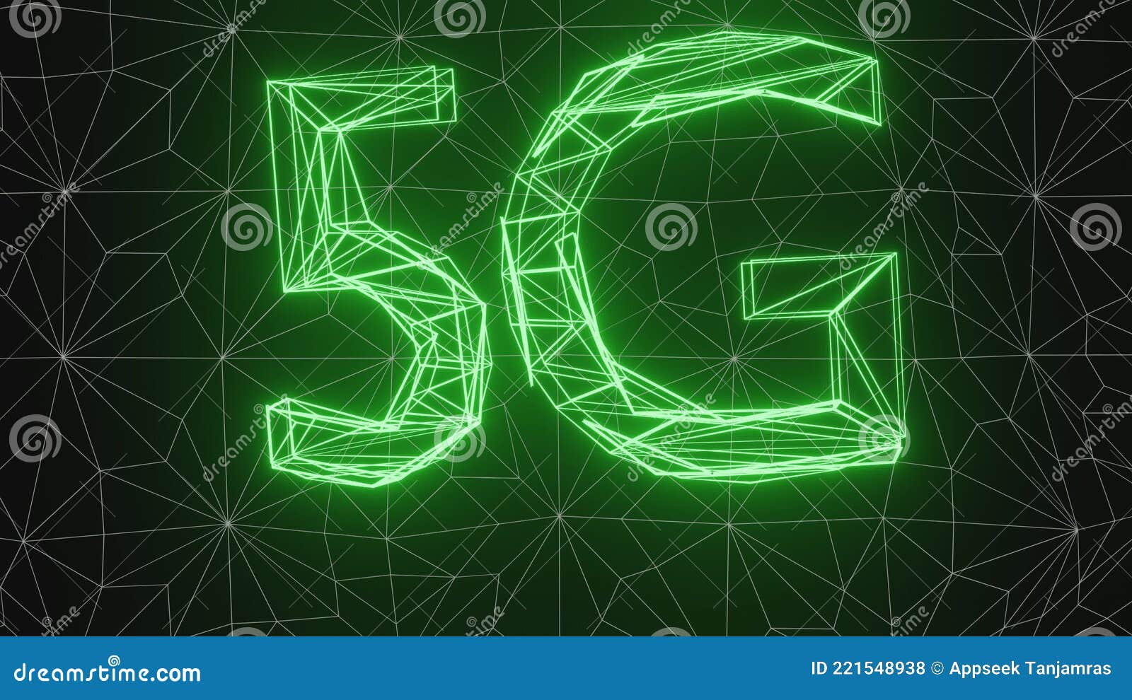 Green 5G Font Glow Graphics New Generation Wireless Network Technology ...