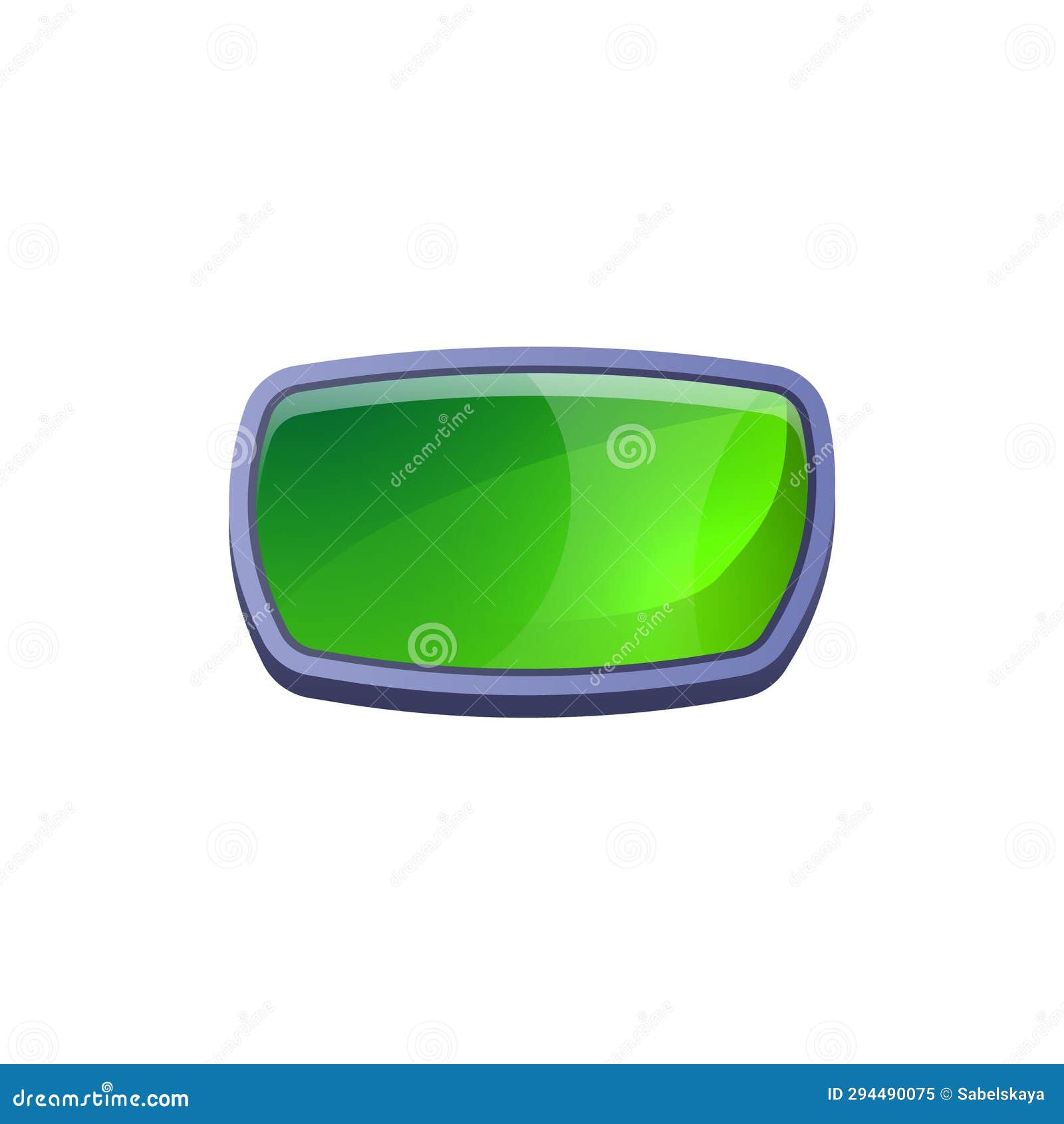 Green Game Button in a Gray Frame, Vector Illustration Isolated on ...