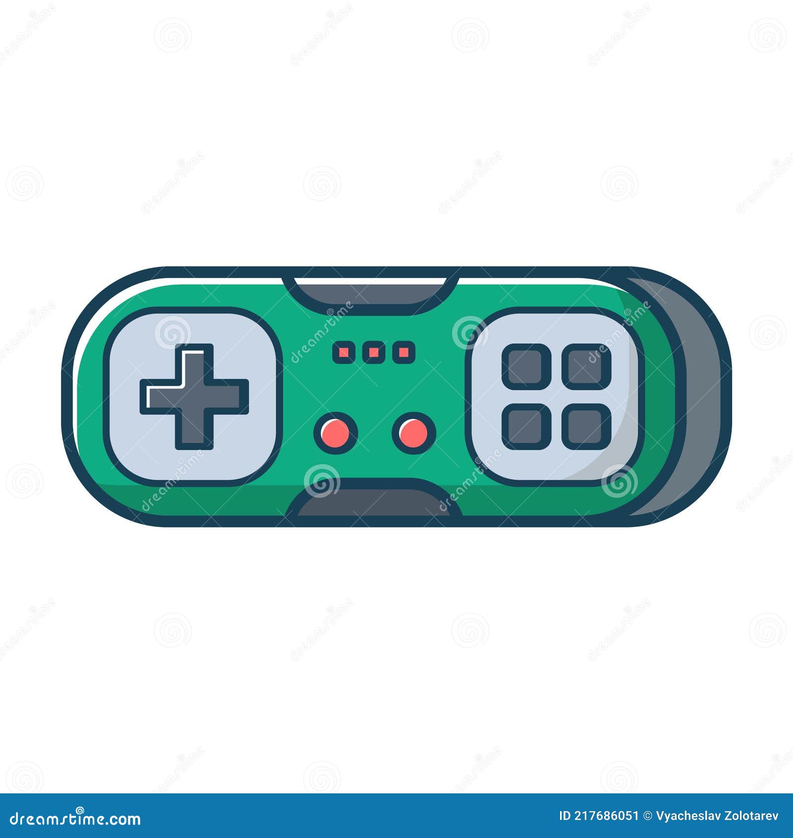 Green game joystick. stock vector. Illustration of icon - 217686051