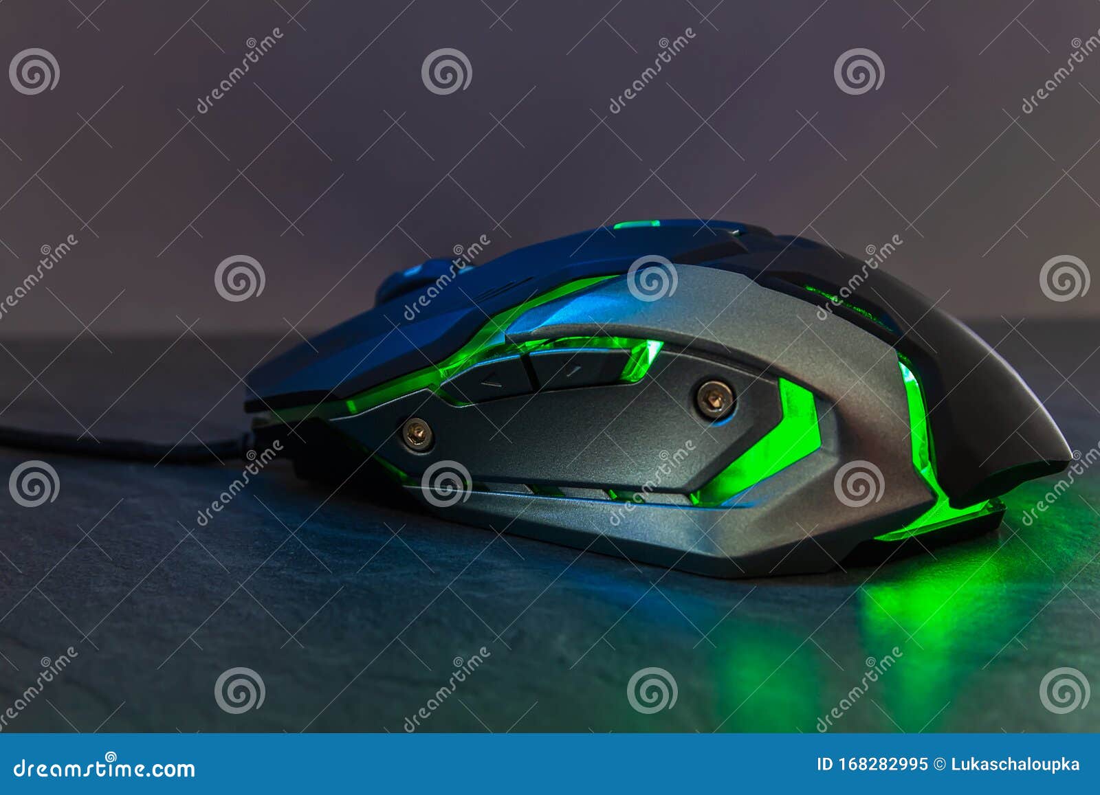Green Gaming Mouse on Stone Texture Table Stock Image - Image of gear ...