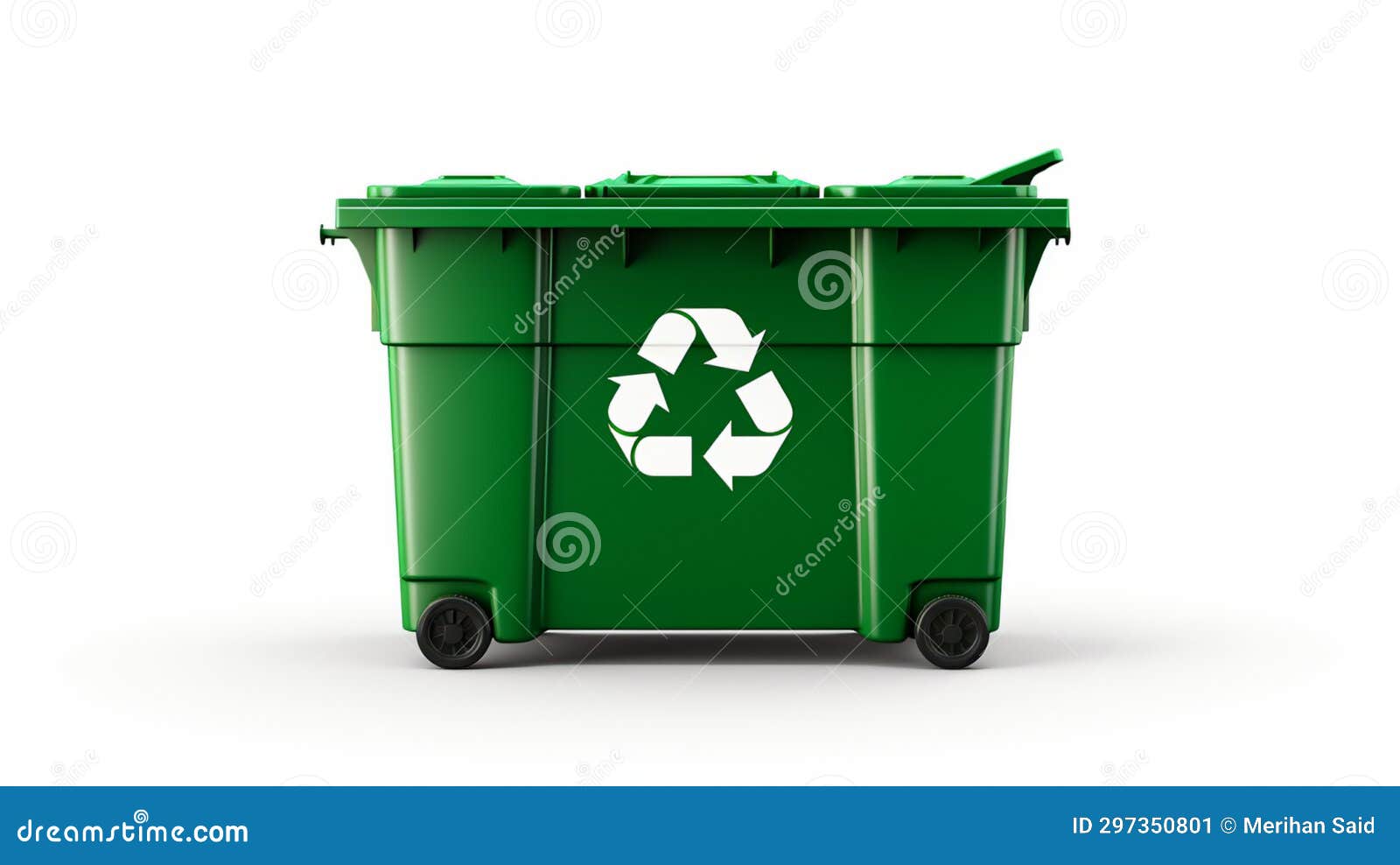 Green Garbage Container with Recycling Symbol, AI Generative Stock ...