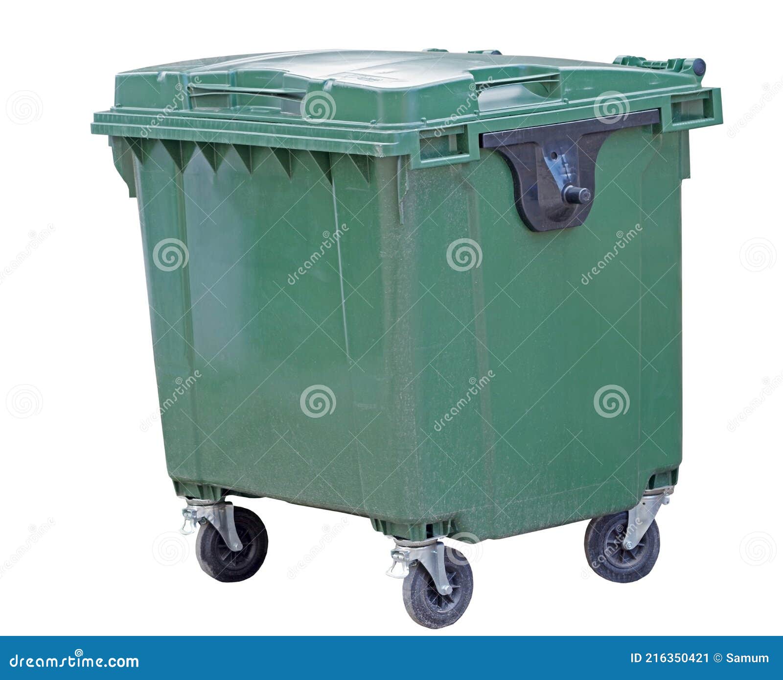 Green Garbage Container on White Stock Image - Image of recycle, clean ...