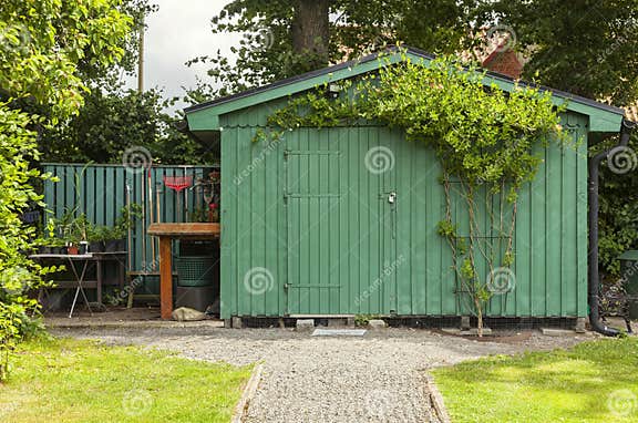 Green garden shed stock image. Image of farm, building - 82359129