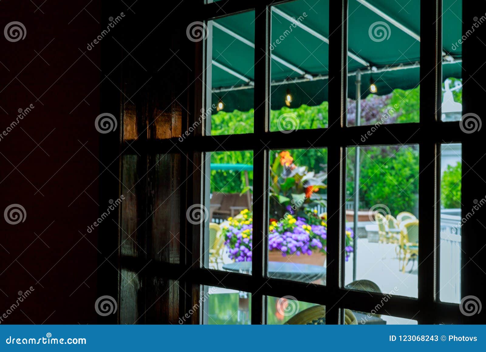 Green Garden View through the Window Stock Image - Image of landscape ...