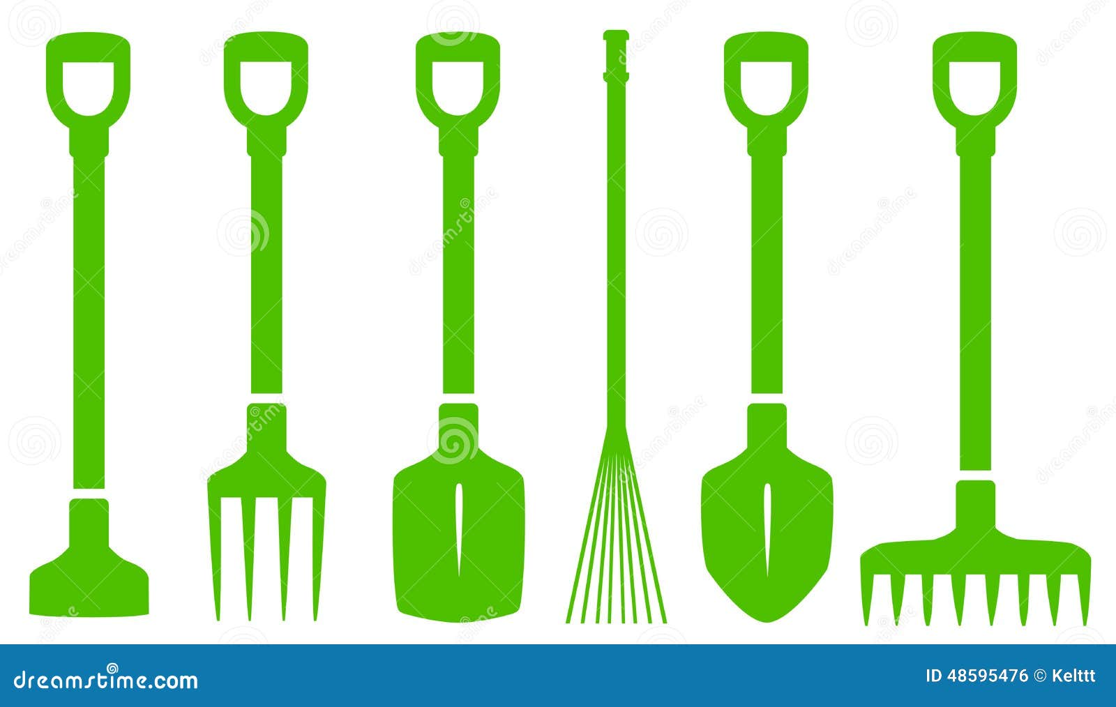 Green gardening tools set stock vector. Illustration of bayonet - 48595476