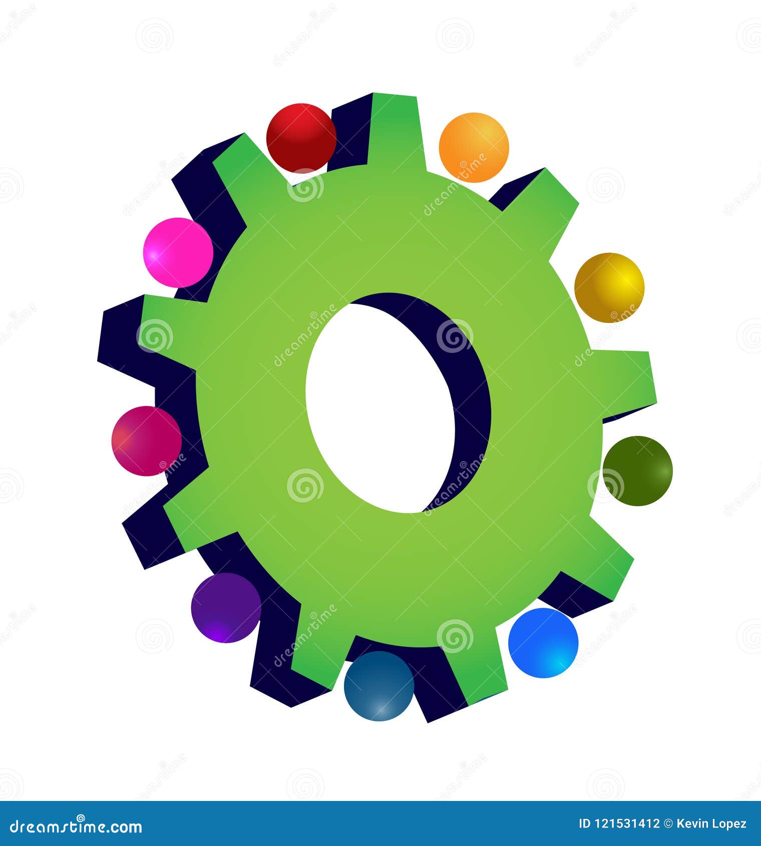 Green gear setting icon stock vector. Illustration of gear - 121531412