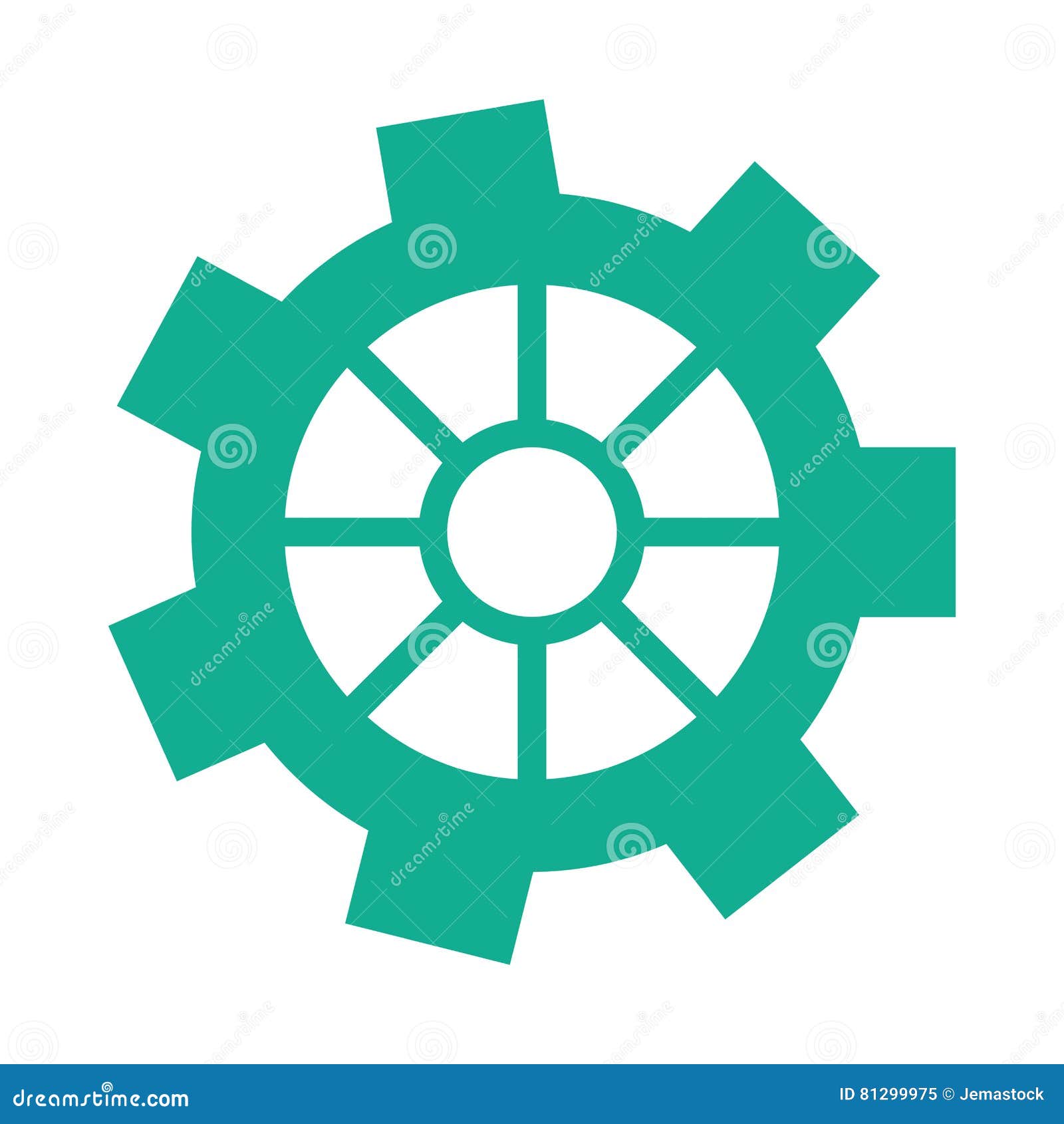 Green Gear Wheel Engine Cog Icon Stock Vector - Illustration of ...