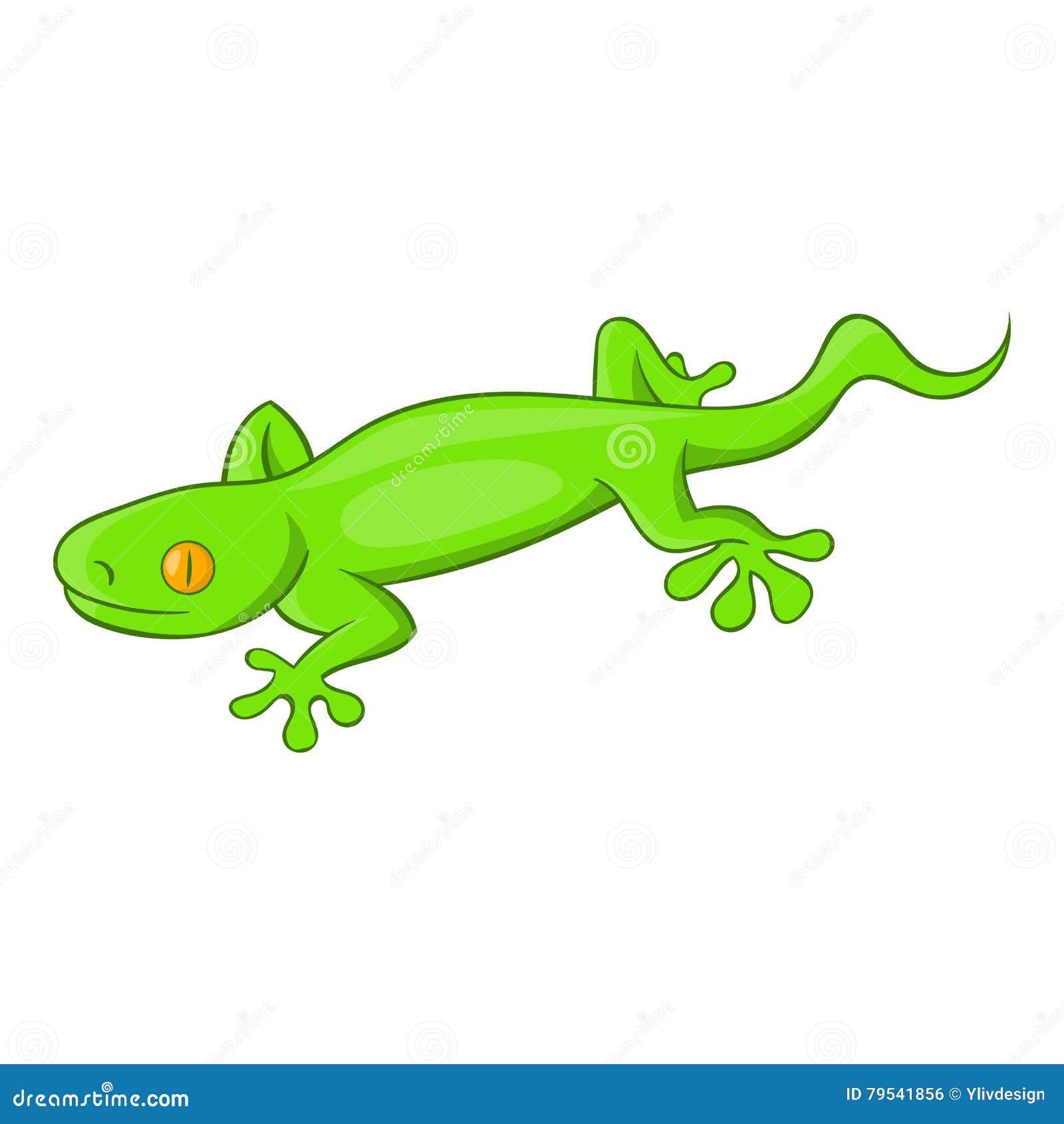 Green Gecko Lizard Icon, Cartoon Style Stock Vector - Illustration of ...