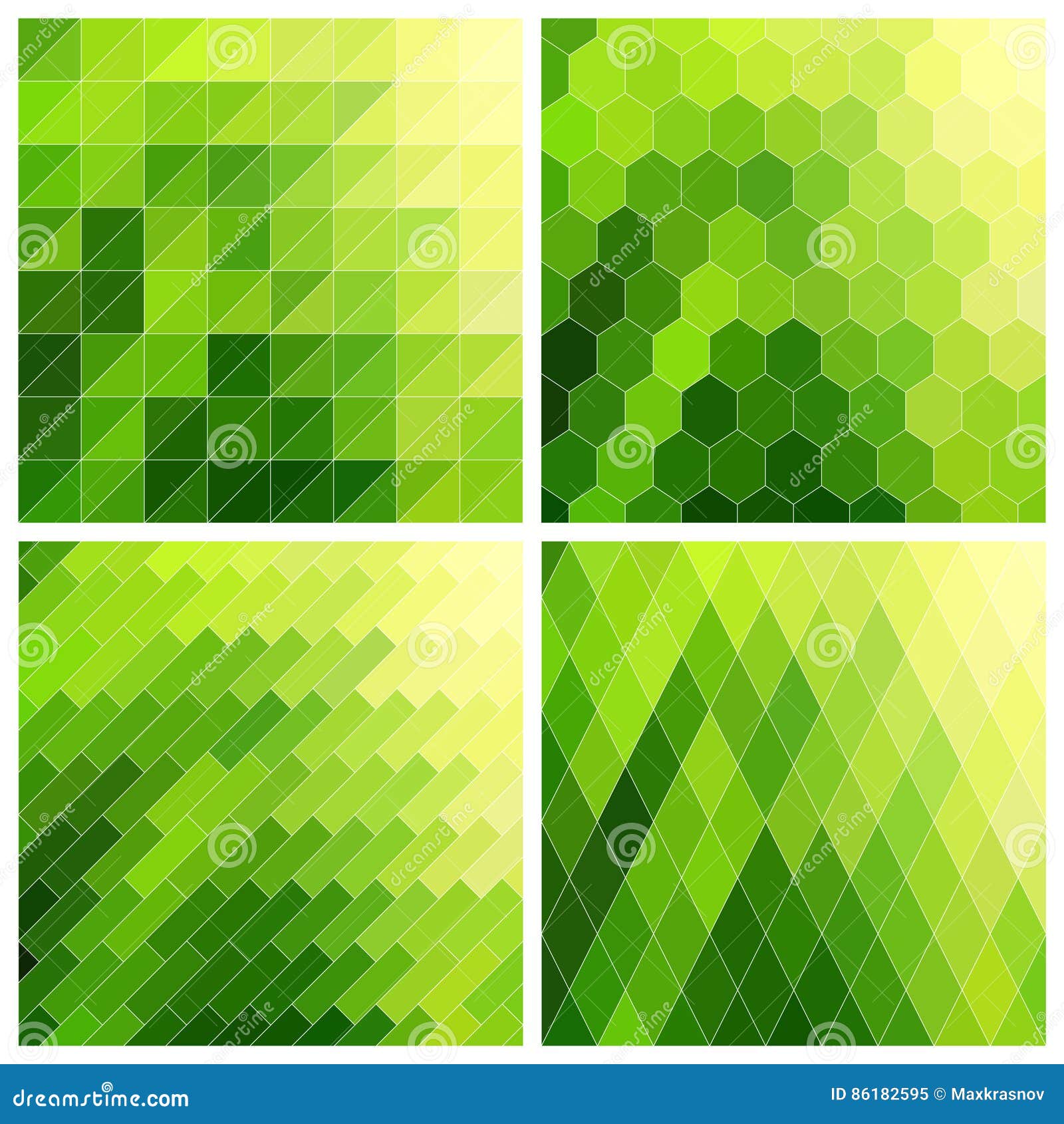 Green Geometric Background Set Stock Vector - Illustration of brick ...