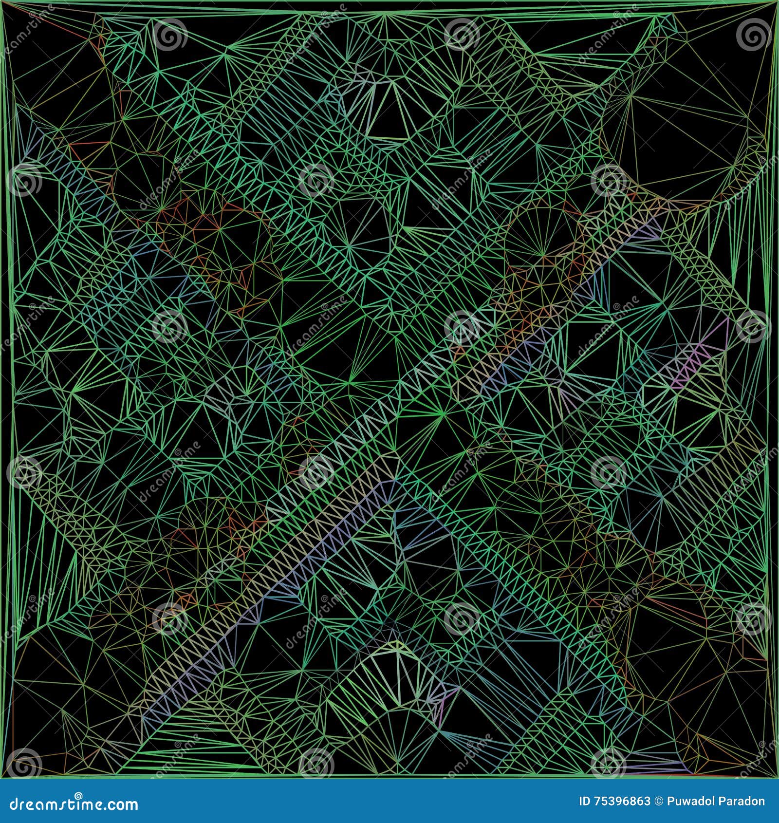 Green Geometric Line on Black Business Background Stock Vector ...