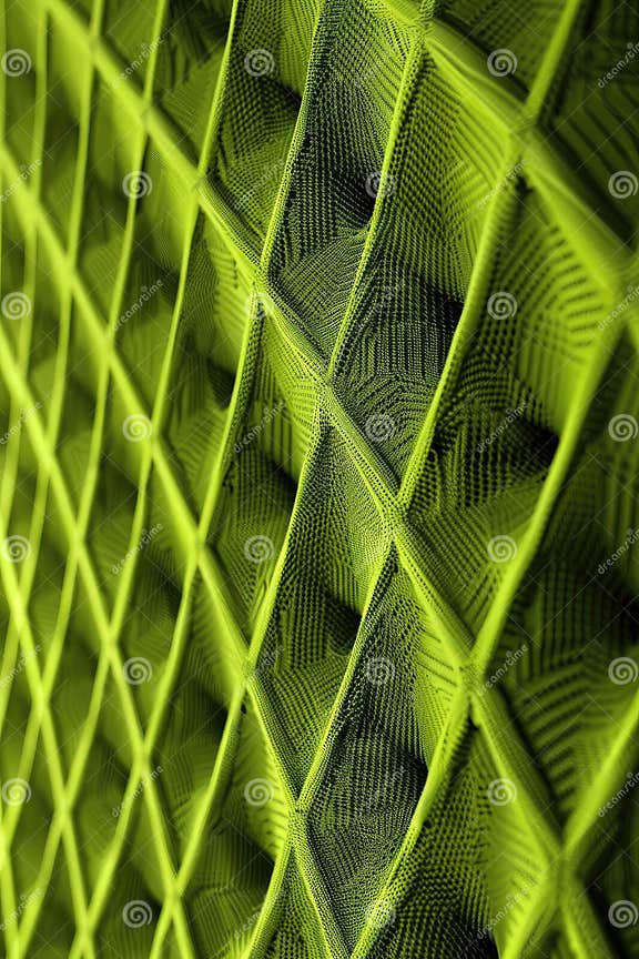 Green Geometric Net Pattern with a Three-dimensional Appearance. Stock ...