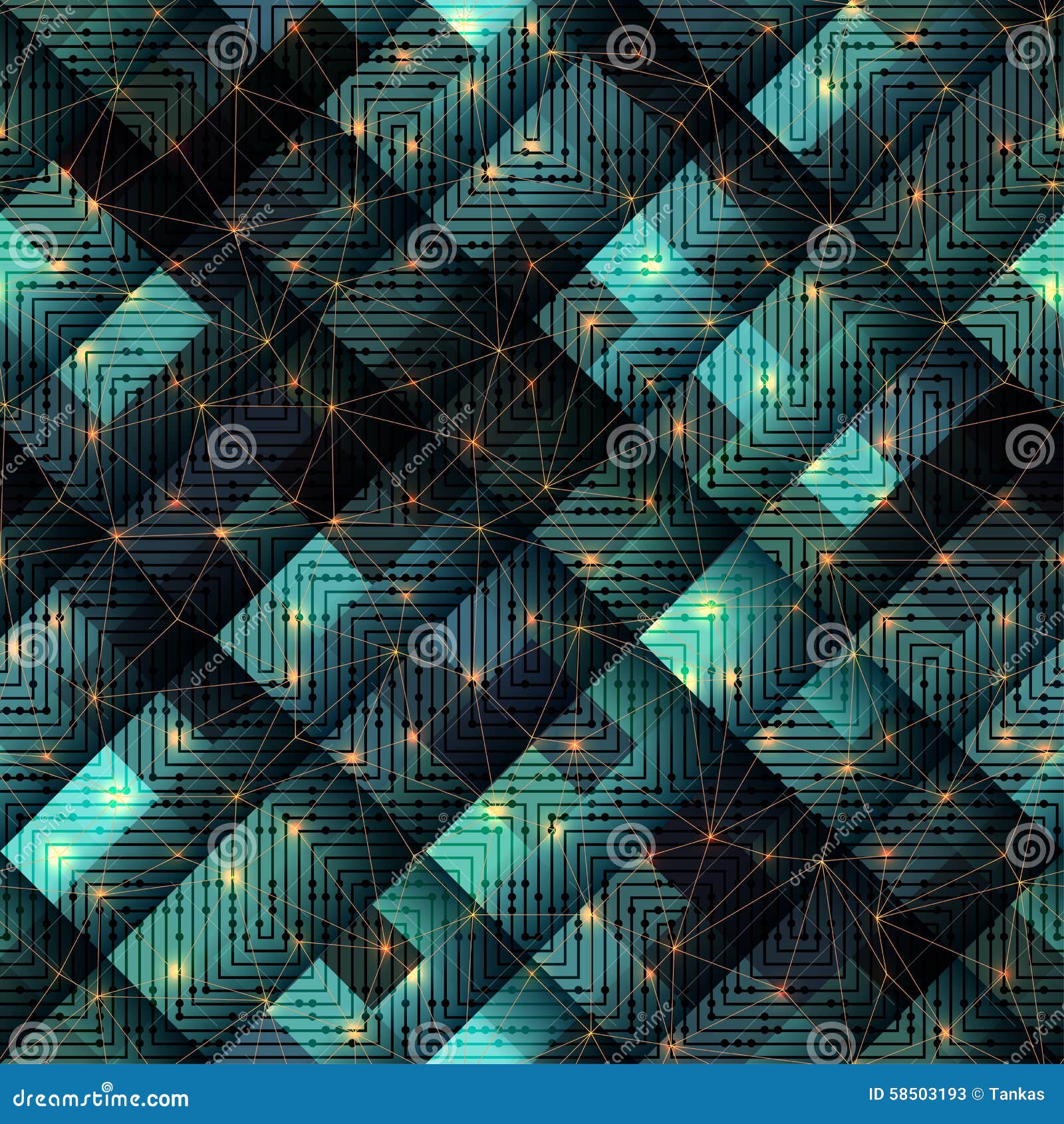 Green Geometric Pattern in Matrix Style Stock Vector - Illustration of ...