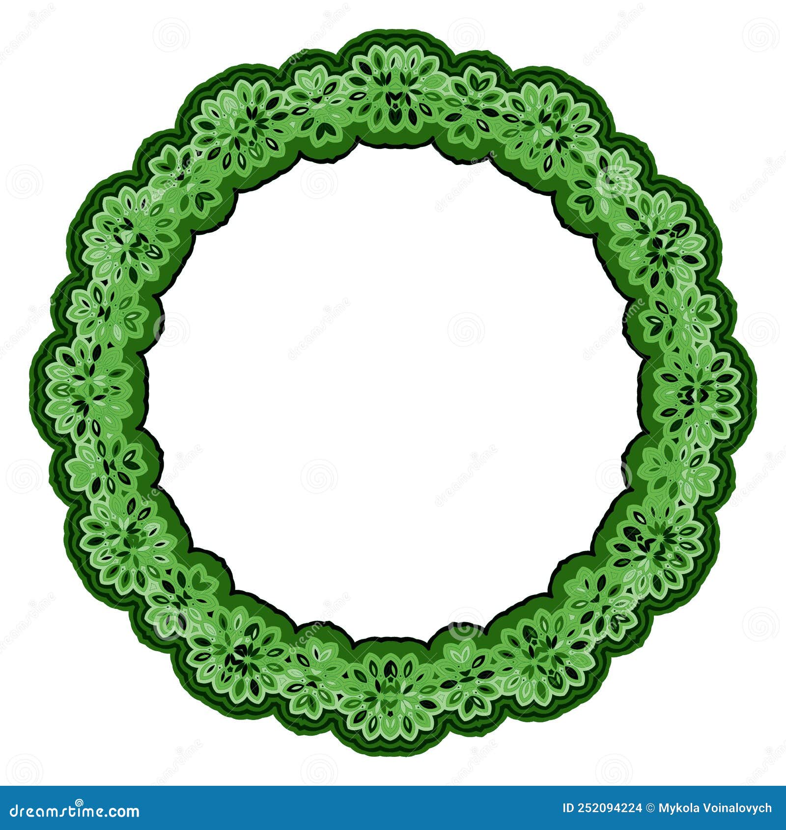 Green Geometric Shapes in the Form of a Round Decorative Frame, Design ...