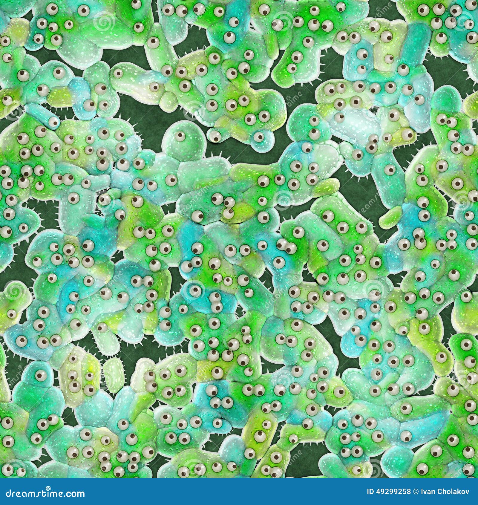 Germs In Magnification. Bacteria Under The Microscope Stock ...