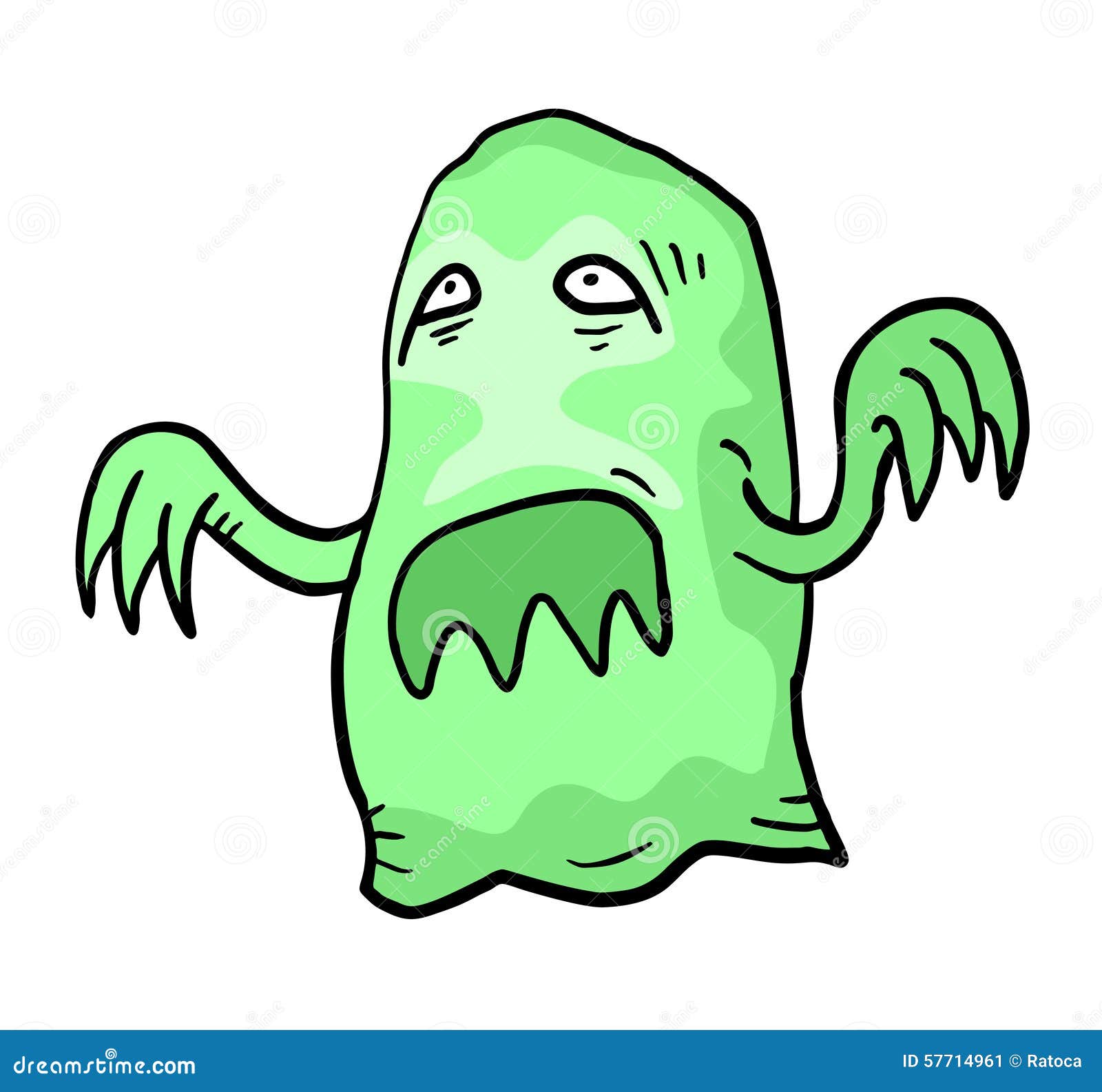 Green ghost stock vector. Illustration of walking, cartoon - 57714961