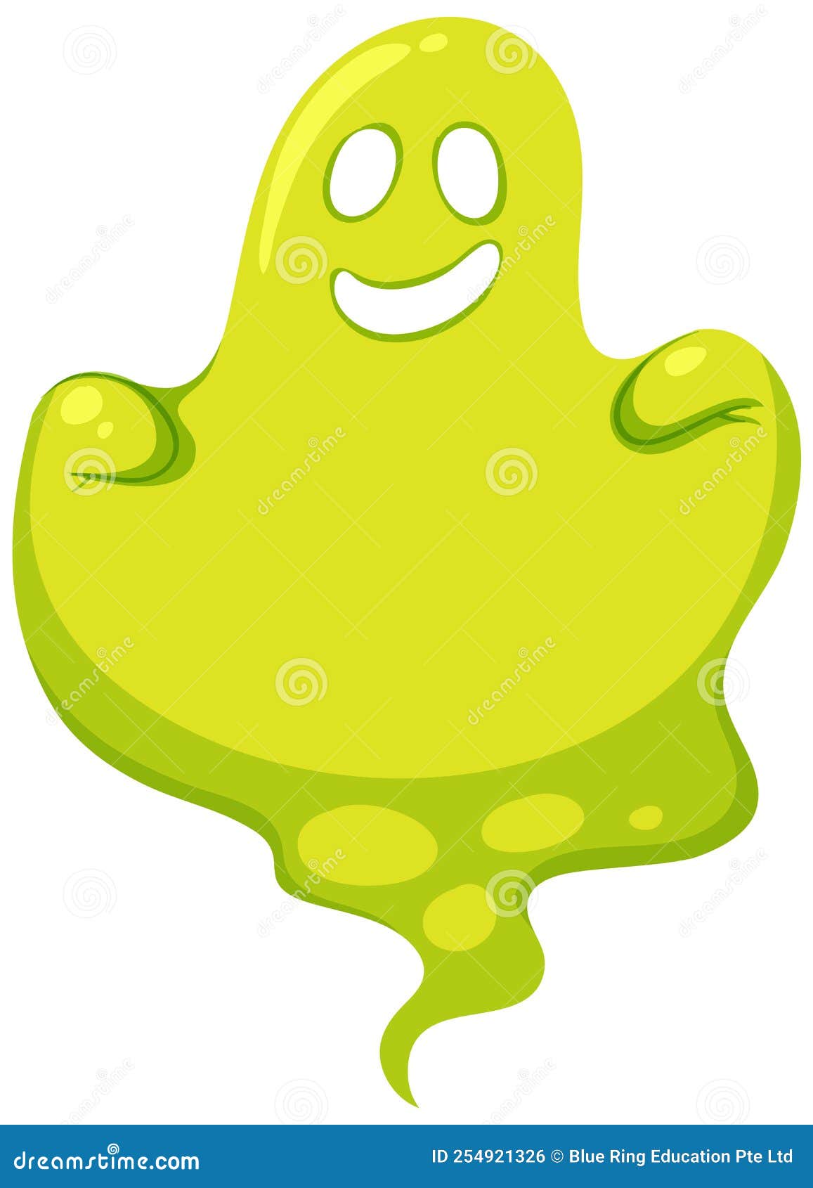 A Green Ghost on White Background Stock Vector - Illustration of ...