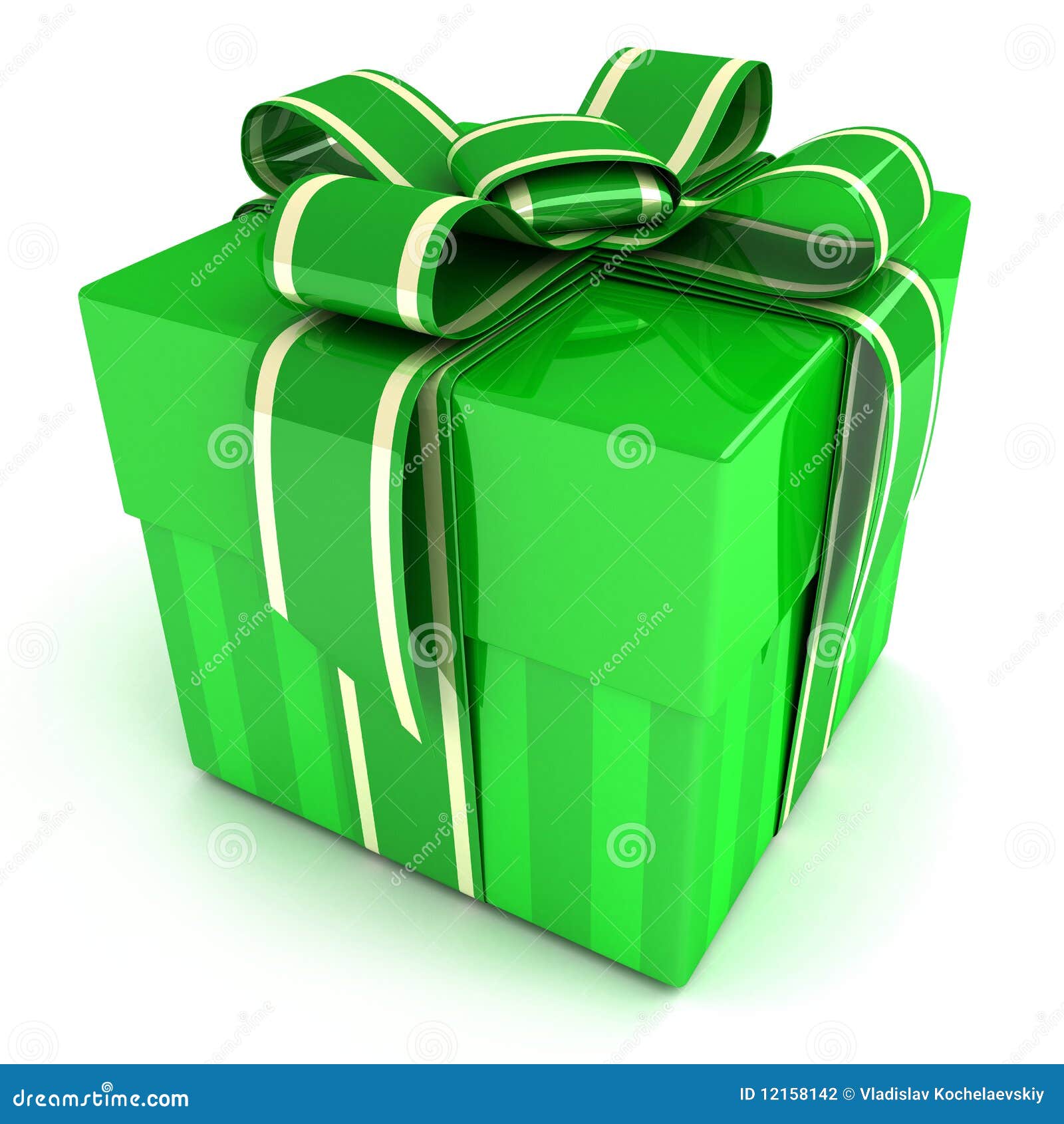 Green gift stock illustration. Illustration of christmas - 12158142
