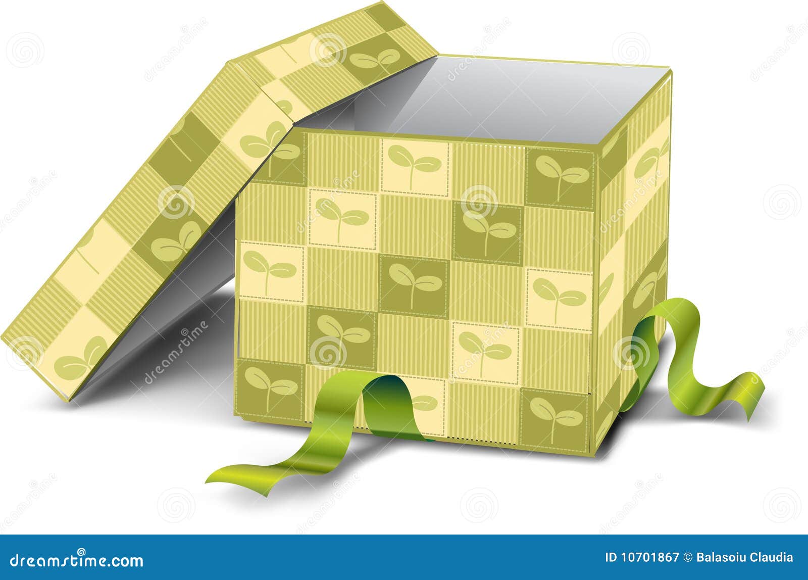 Green gift box stock vector. Illustration of individuality - 10701867