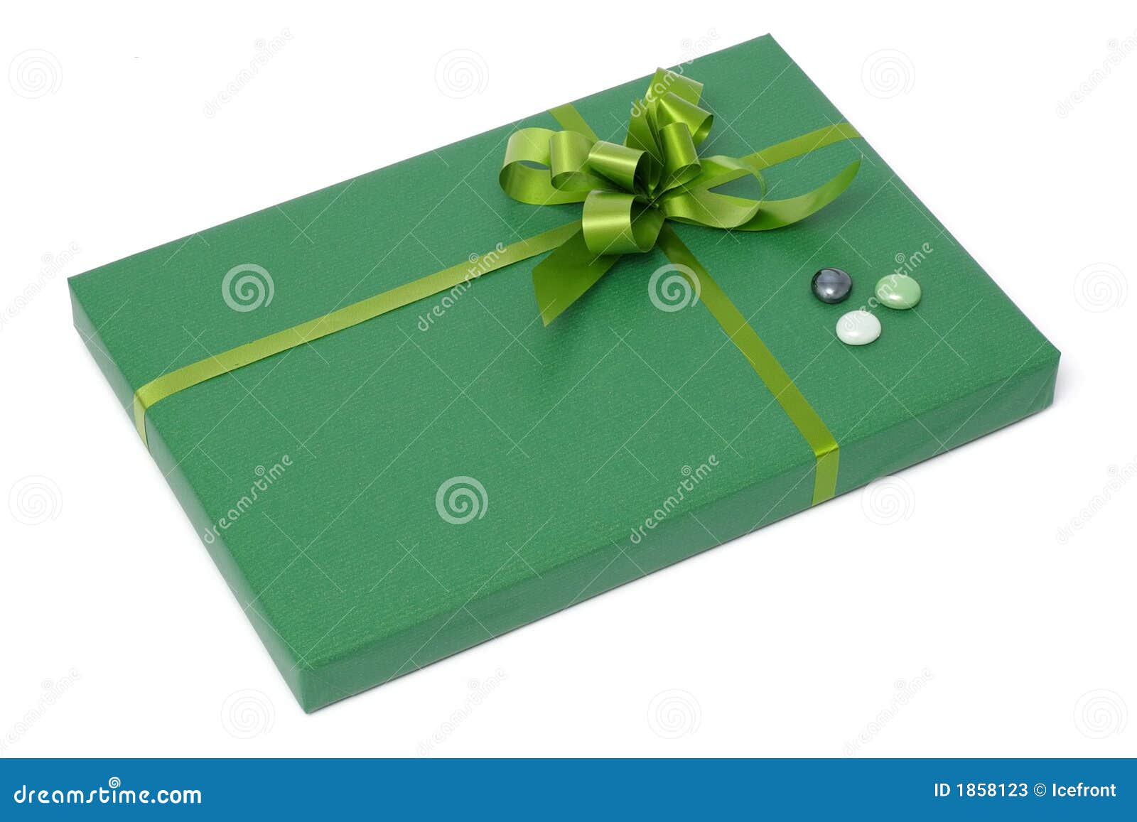 Green gift box stock image. Image of giving, christmas - 1858123