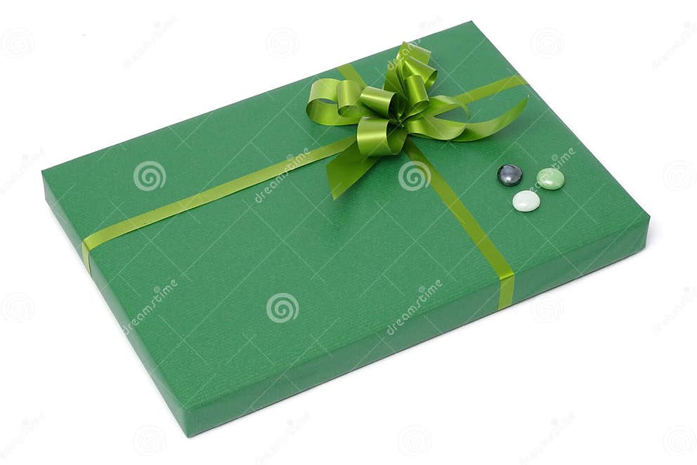 Green gift box stock image. Image of giving, christmas - 1858123