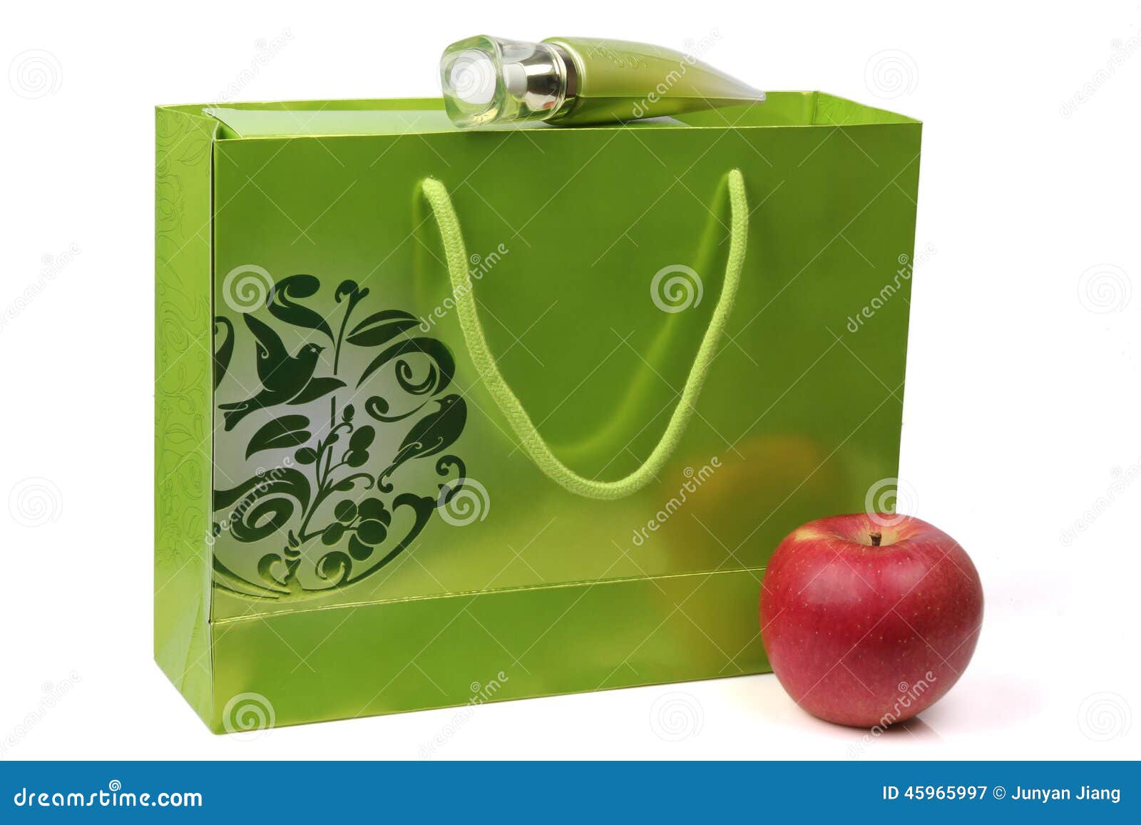 Green Gift Packaging Cosmetics Stock Image - Image of decorative, color ...