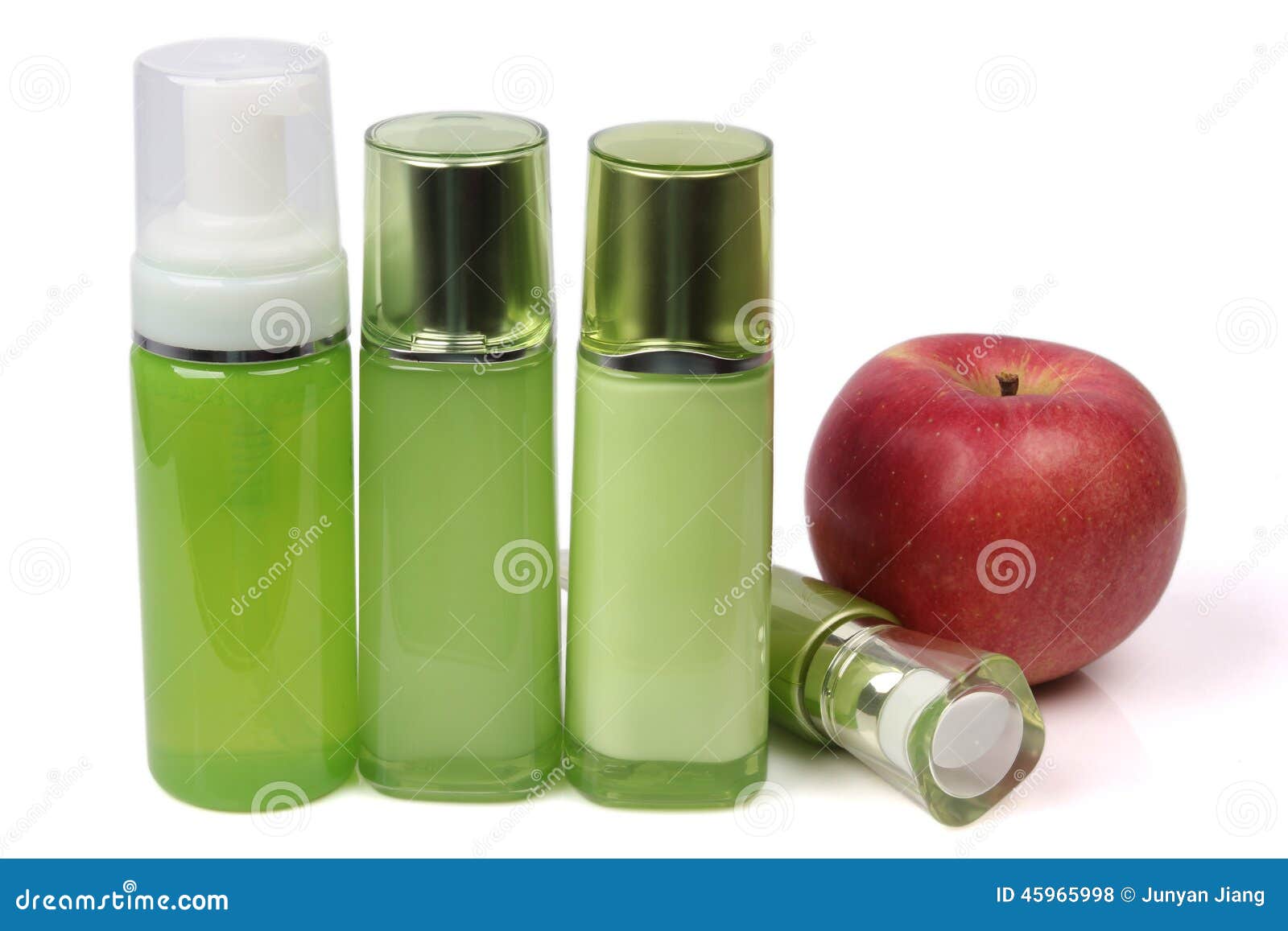 Green Gift Packaging Cosmetics Stock Photo - Image of essence, balm ...