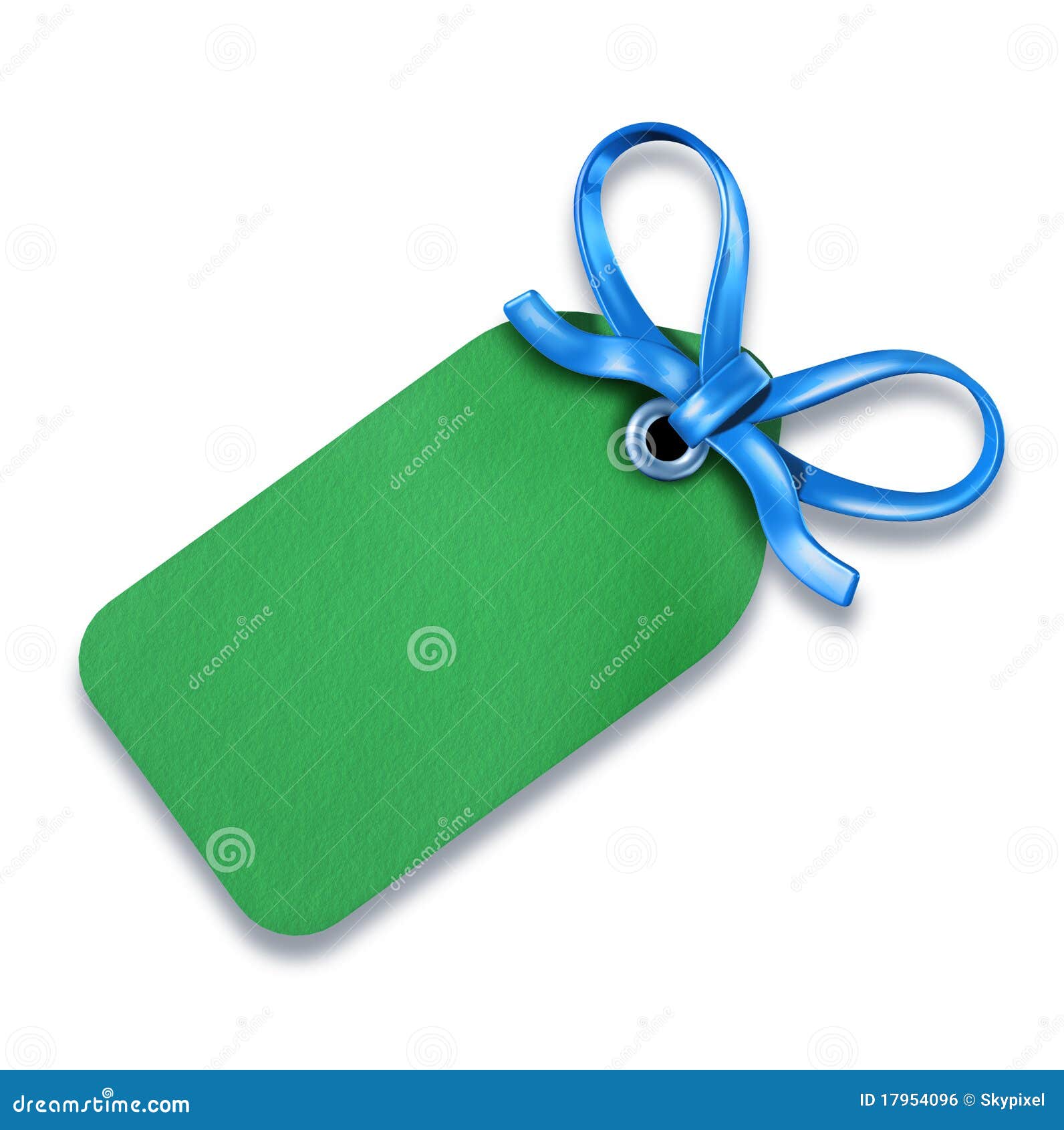 Green Gift Price Tag Blank with Bow Isolated Stock Illustration ...