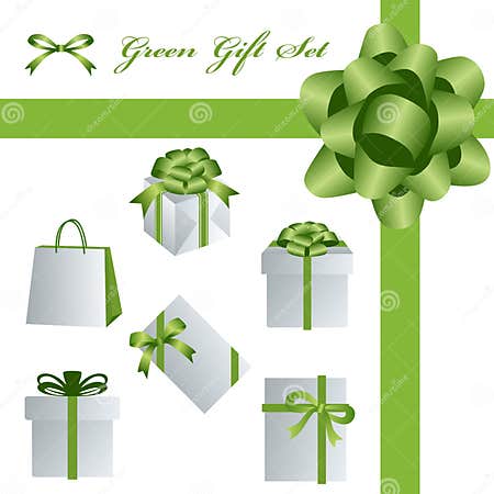 Green gift set stock vector. Illustration of collection - 15021768