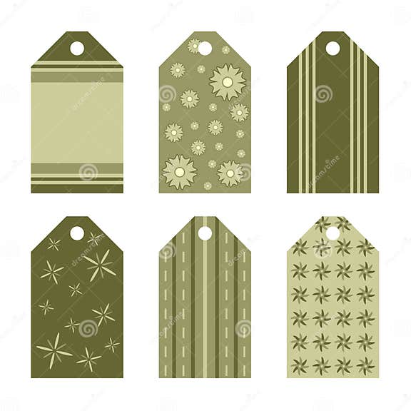 Green gift tags stock vector. Illustration of present - 5676532