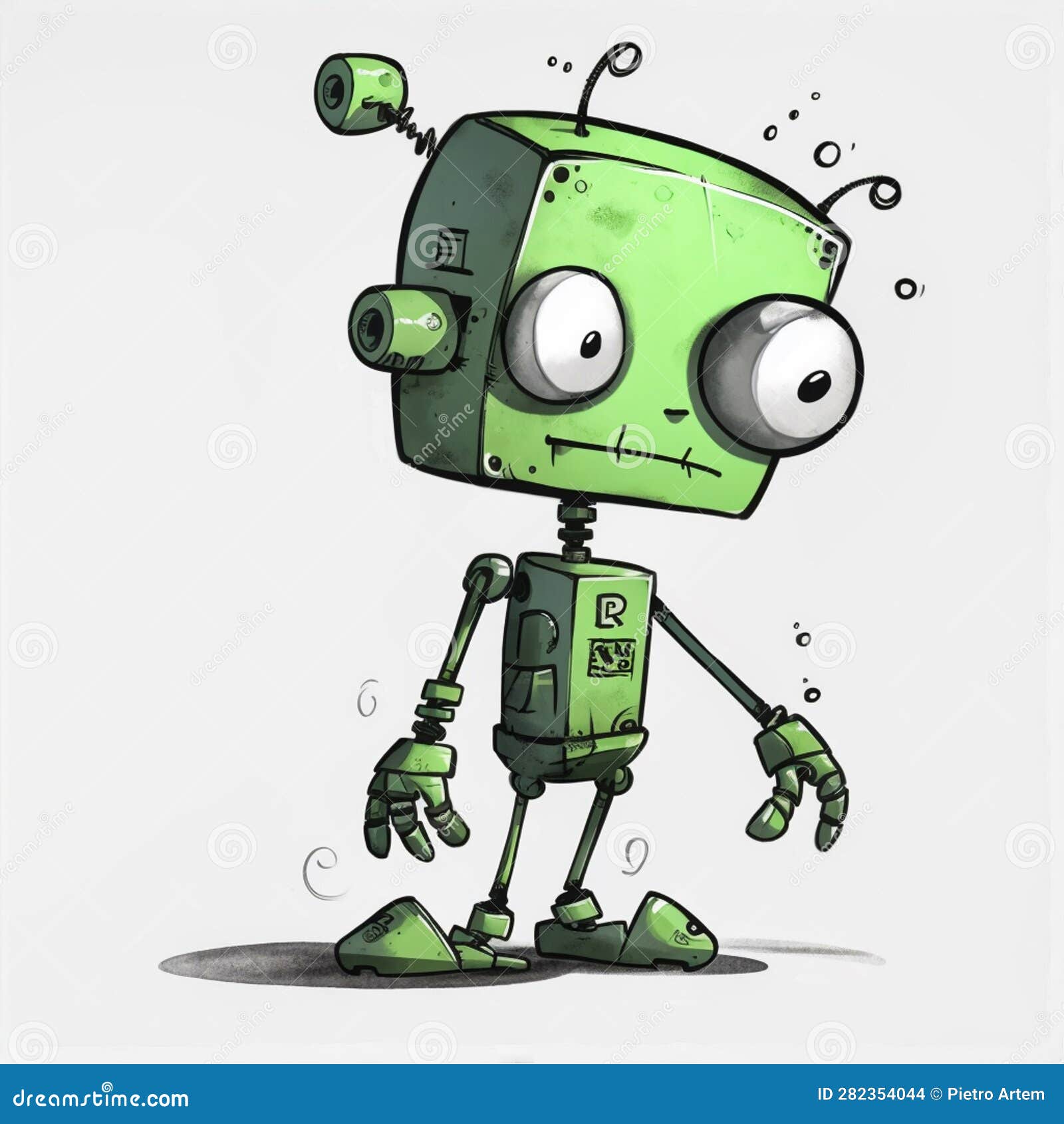 Green Gir Robot. Generative AI Stock Photo - Image of universe, sign ...