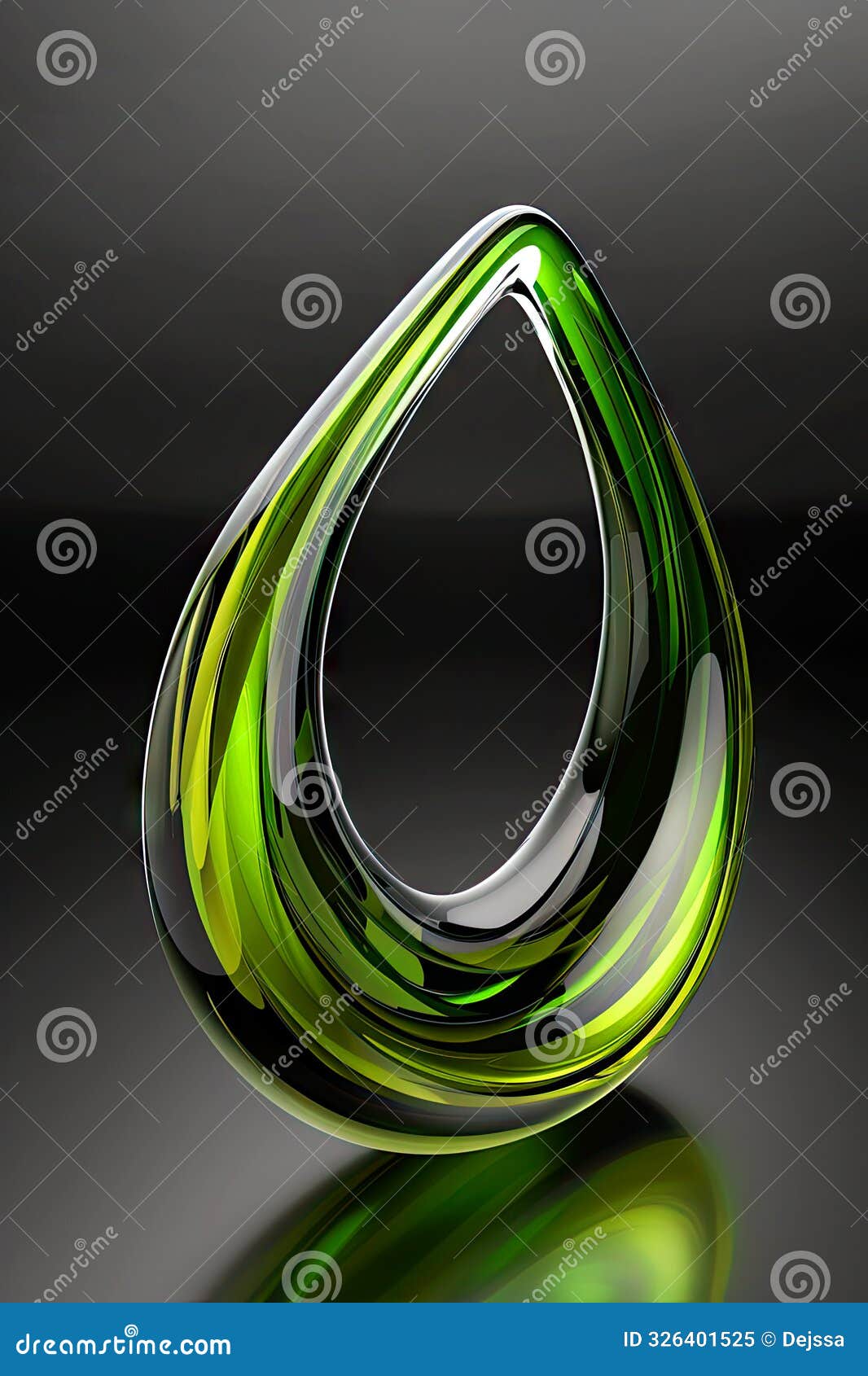 Green Glass Abstract Sculpture, Modern Art Concept Stock Illustration ...