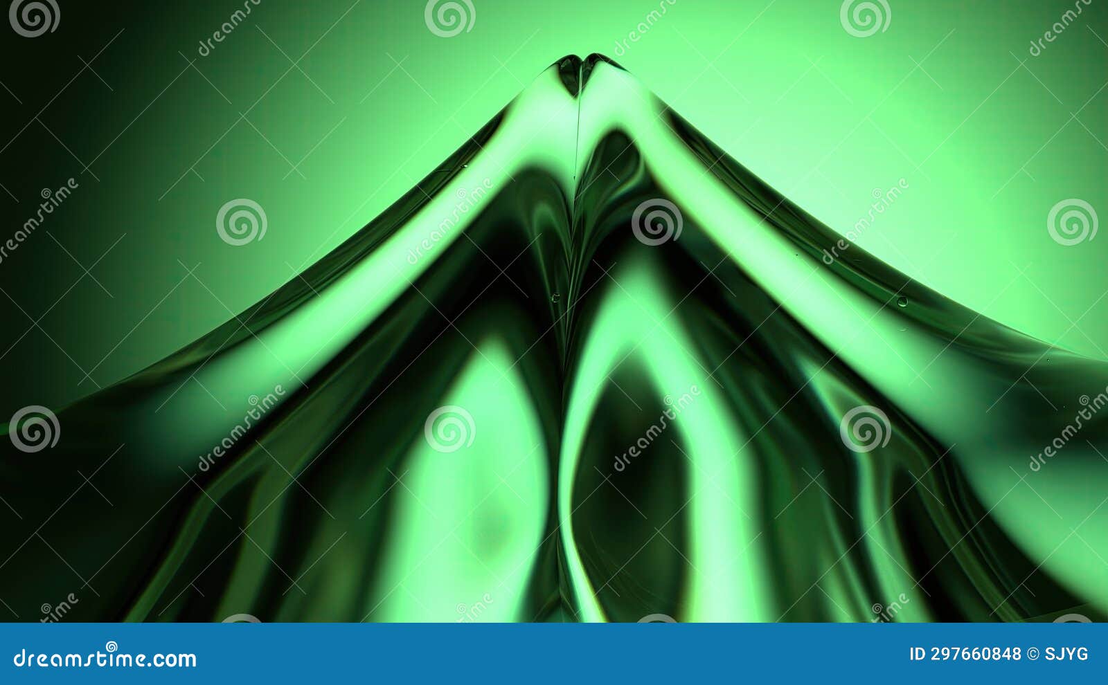 Green Glass Beautiful Mysterious Refraction And Reflection Elegant Modern 3d Rendering Abstract