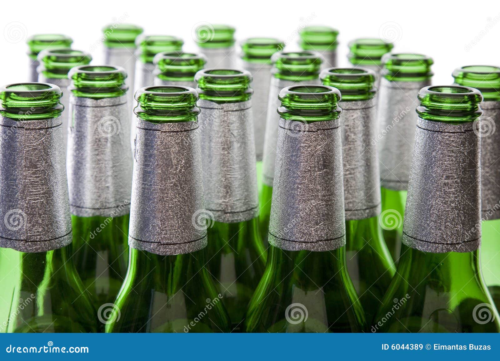 Green Glass Beer Bottles stock image. Image of drink, litter - 6044389
