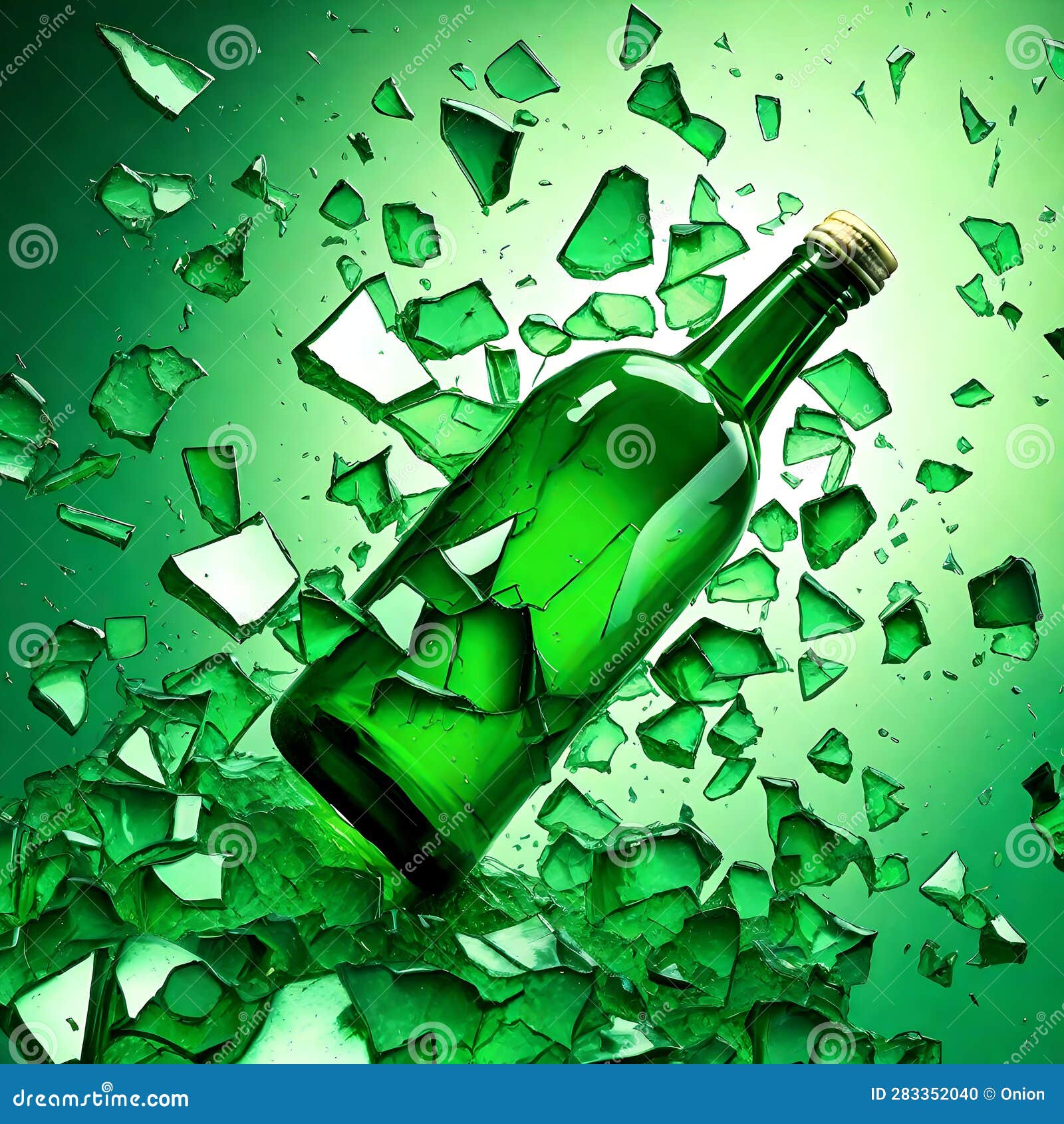 Glass Bottle Shattering - Ai Generated Image Stock Illustration ...