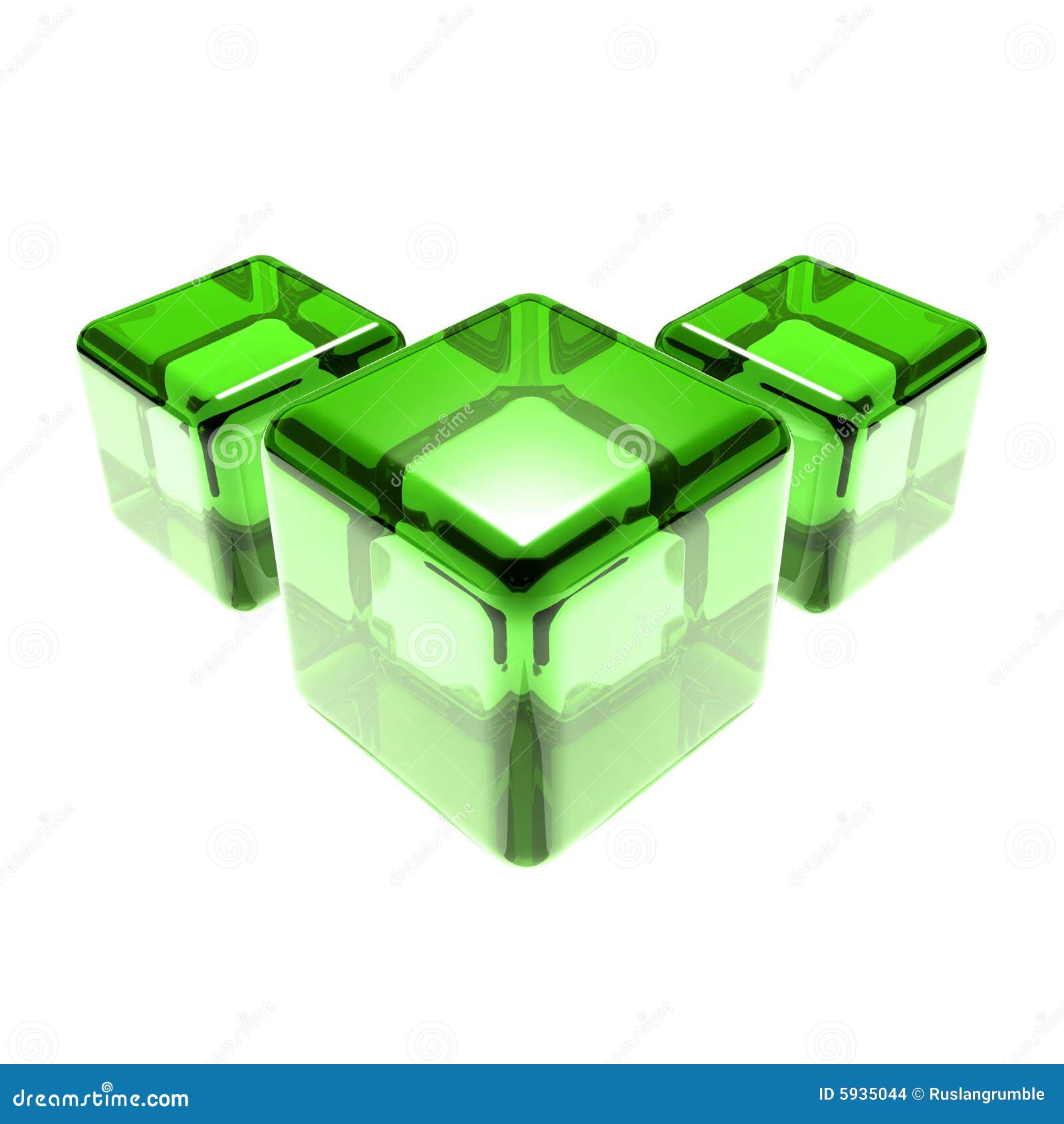 Green glass cubes isolated stock illustration. Illustration of three ...
