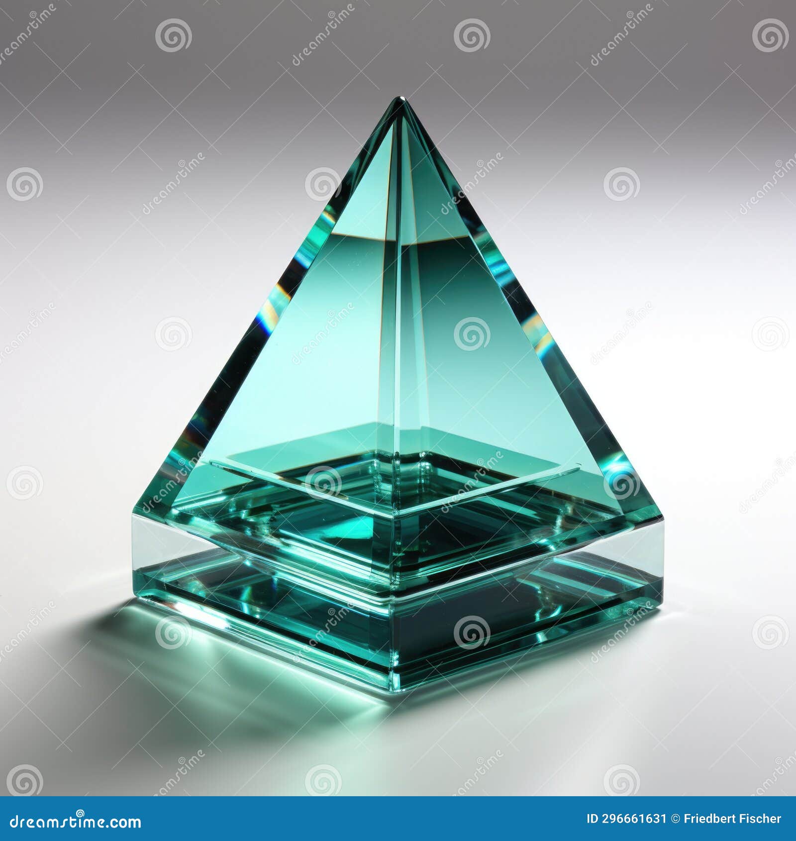 A Green Glass Pyramid on a White Surface Stock Illustration ...