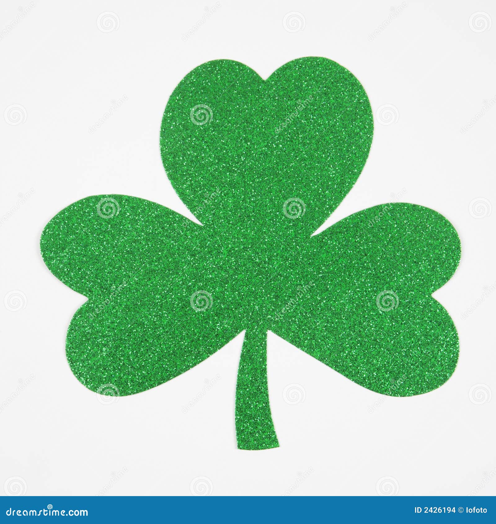Green glitter shamrock. stock photo. Image of paddys, green - 2426194