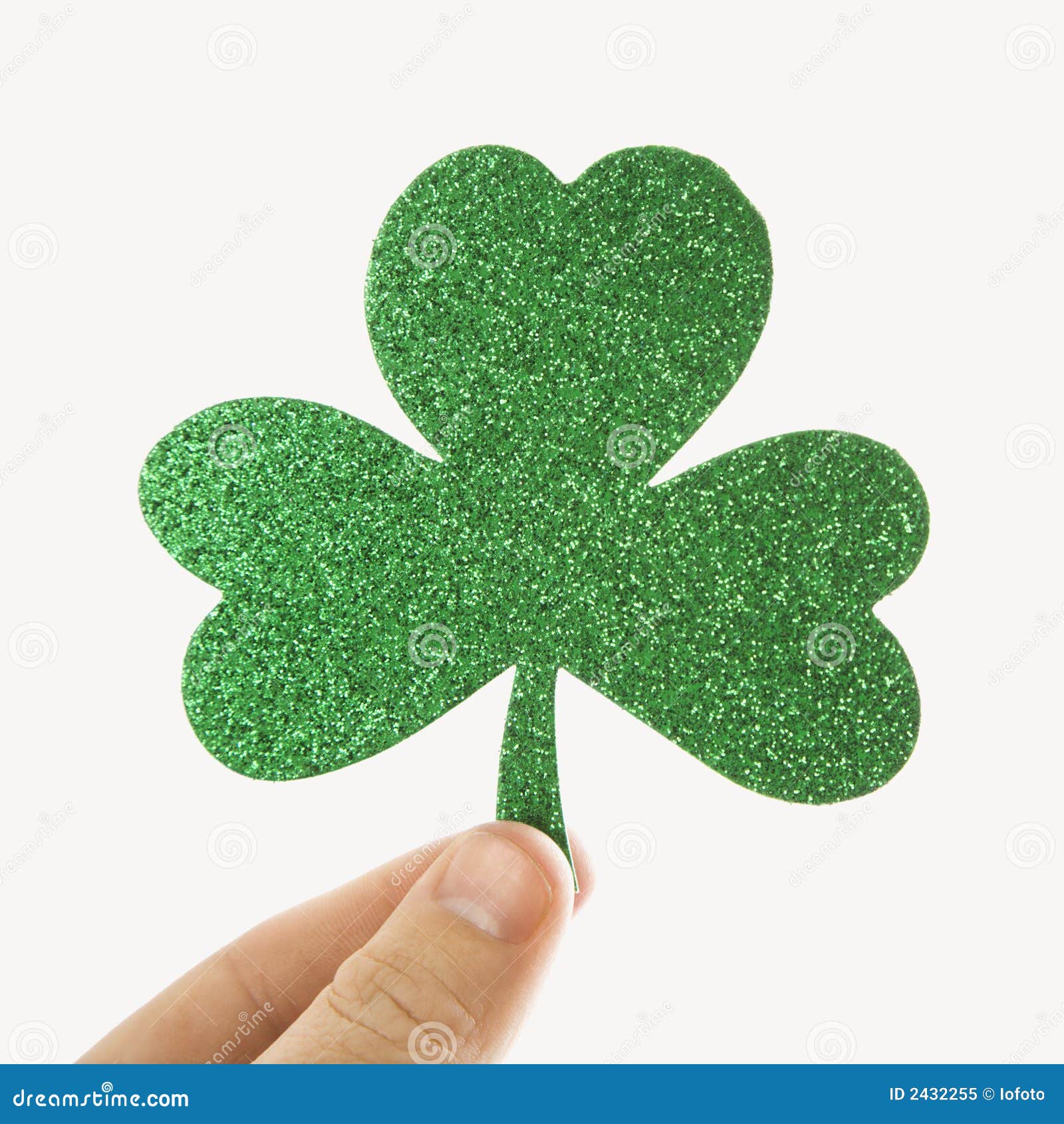 Green glitter shamrock. stock image. Image of photograph - 2432255
