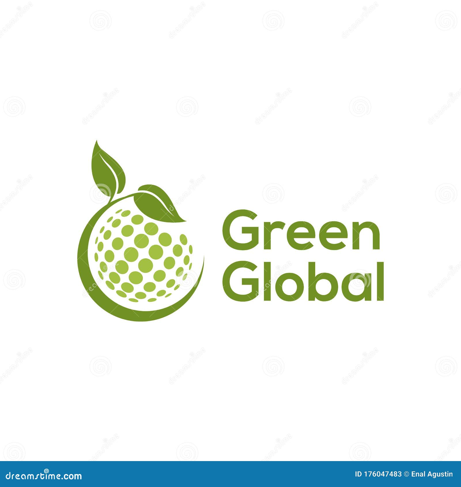 Green Global Logo Design with Using Globe and Leaf Icon Vector Template ...