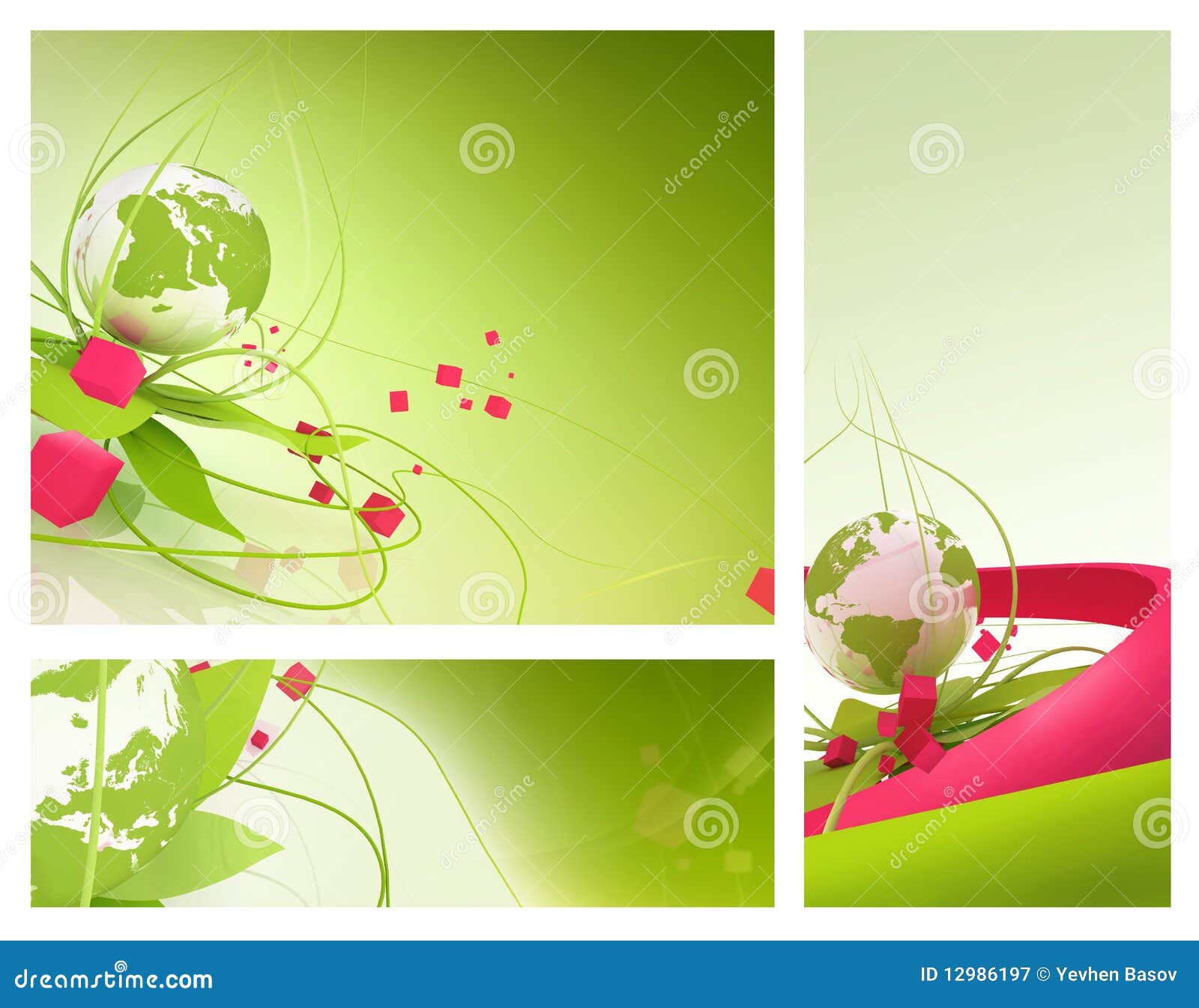 Green Globe Spring Abstract Stock Illustration - Illustration of ...