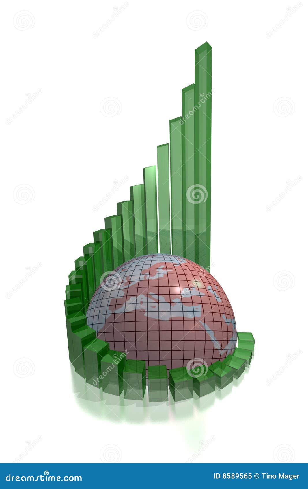 Green globe success graph stock illustration. Illustration of model ...