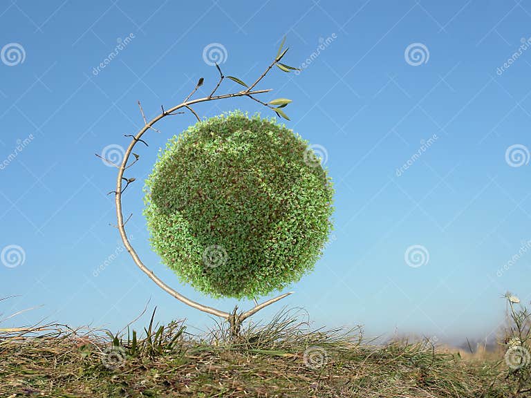 Green globe tree stock image. Image of blue, geography - 1638661