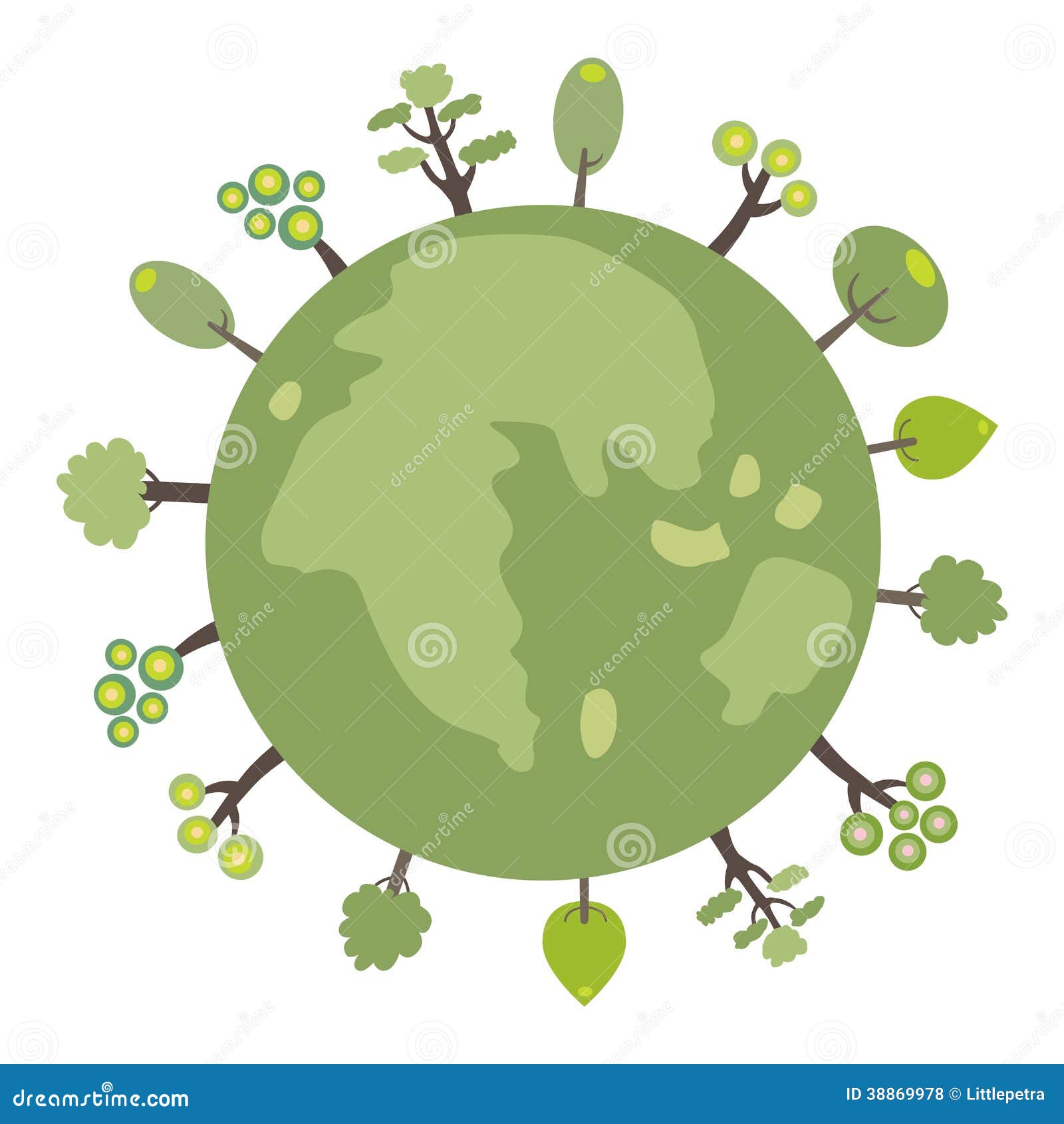 Green Globe with Trees for Web or Print Stock Illustration ...