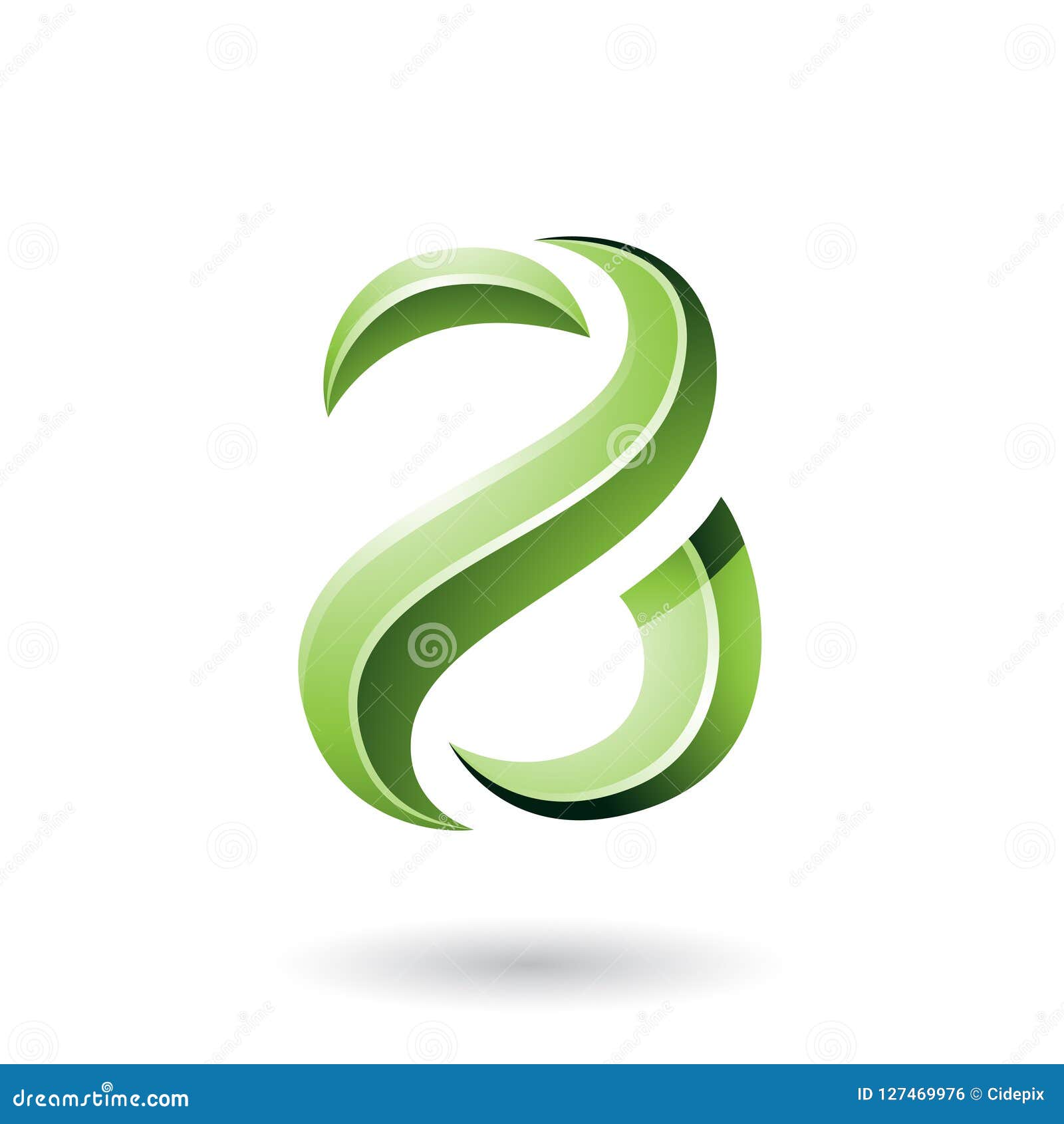 Green Glossy Snake Shaped Letter a Vector Illustration Stock Vector ...