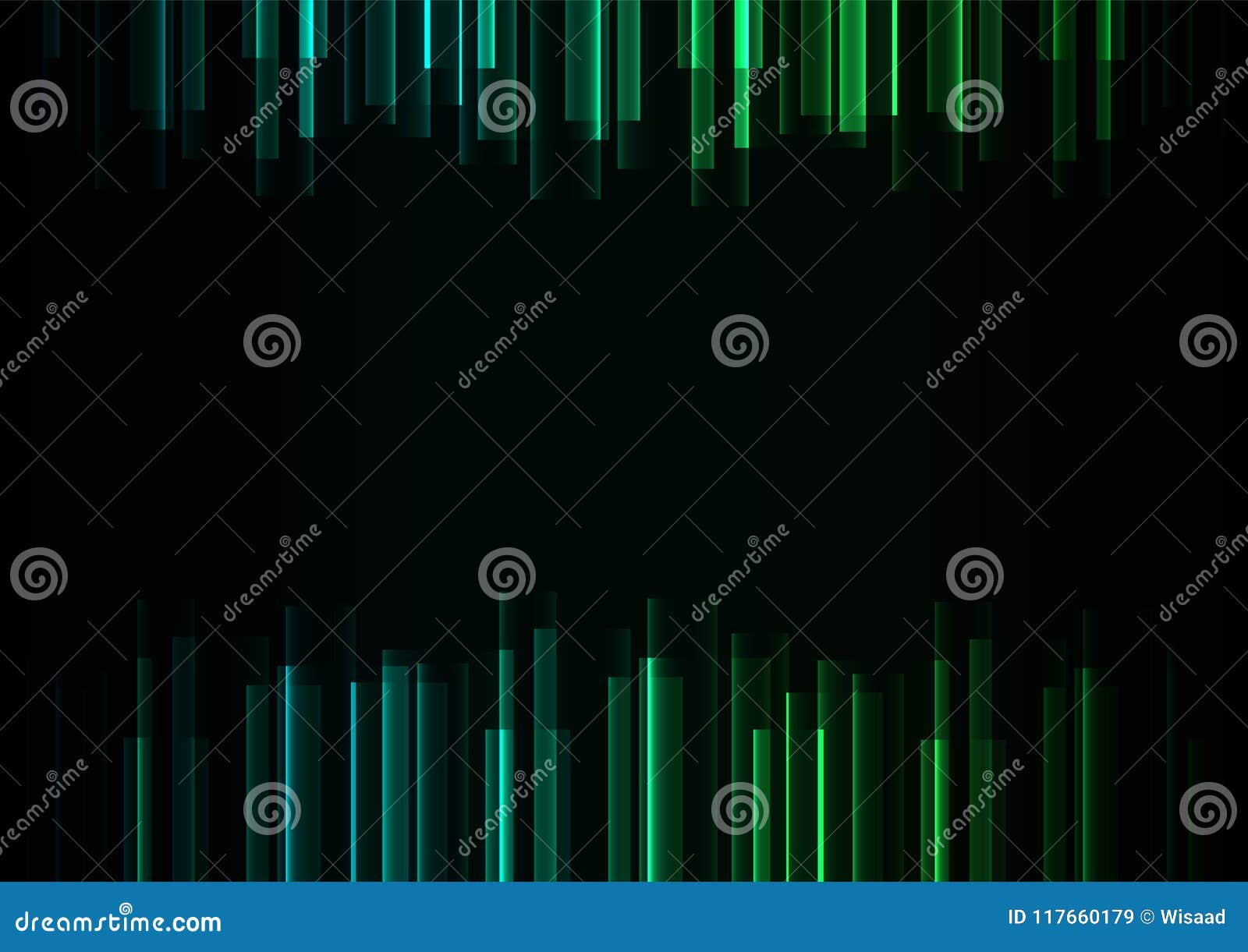 Green Glow Bar Overlap in Dark Background Stock Vector - Illustration ...