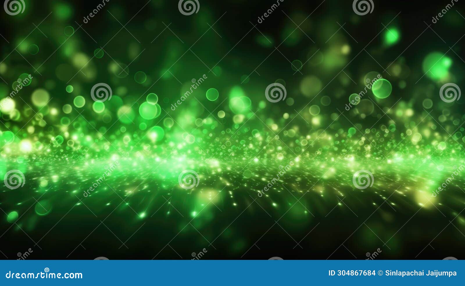 Green Glow Particle Abstract Background. Light Blurred of Light Glitter ...