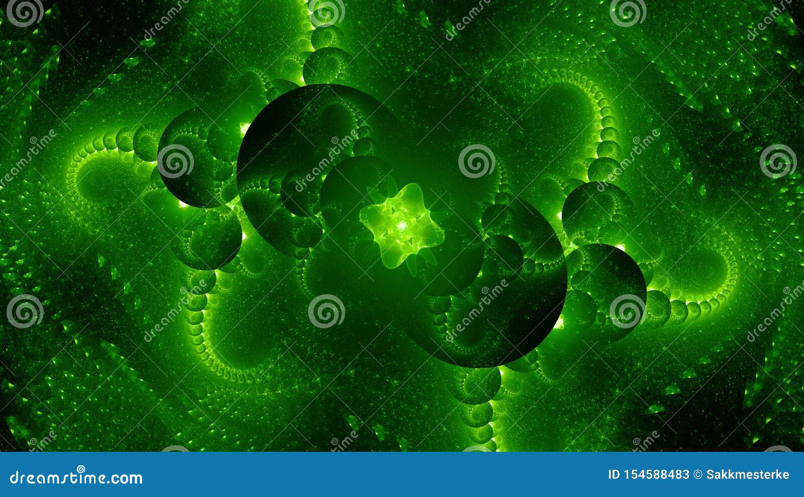 Green Glowing Alien Technology Computer Generated Abstract Background ...