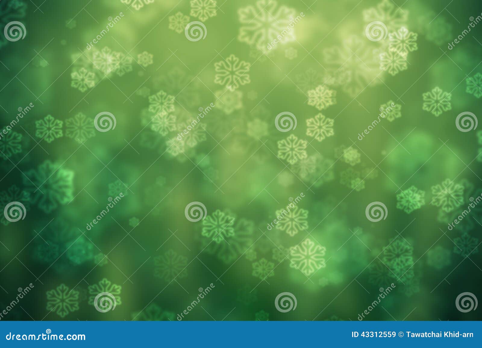Green Glowing Background, with Snowflakes Stock Illustration ...