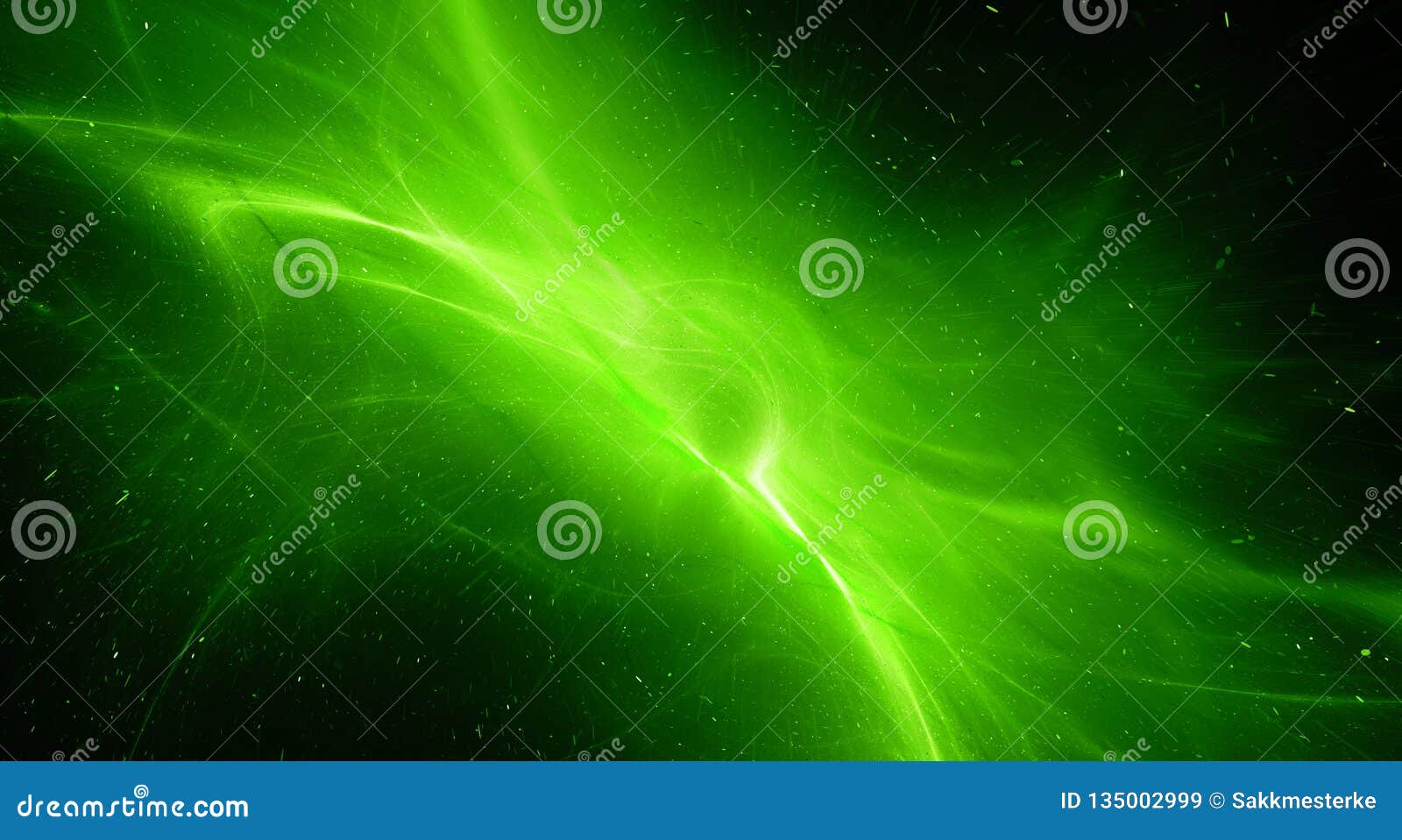 Green Glowing Interstellar Plasma Field in Deep Space Stock ...
