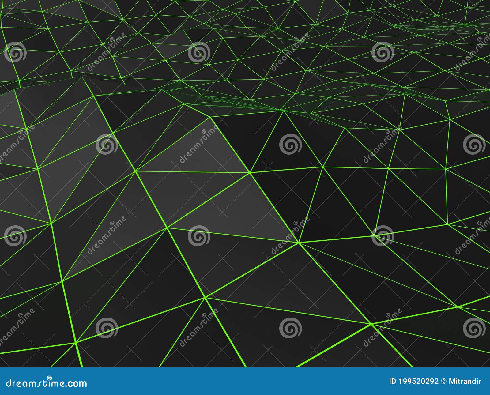 Green Glowing Low Polygon Cyber Background Environment Stock ...